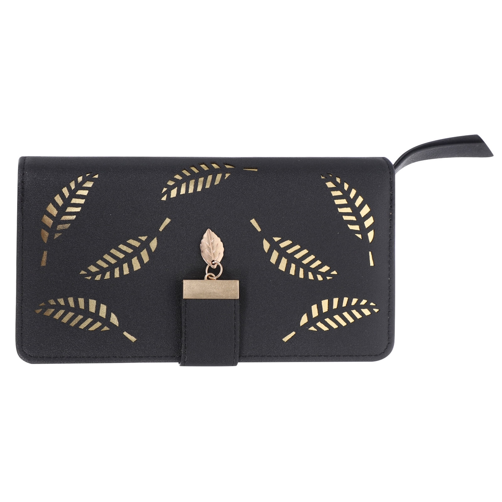 Fashion Wallet Hollow Leaves Wallet Leather Long Clutch Zipper Clutch ...
