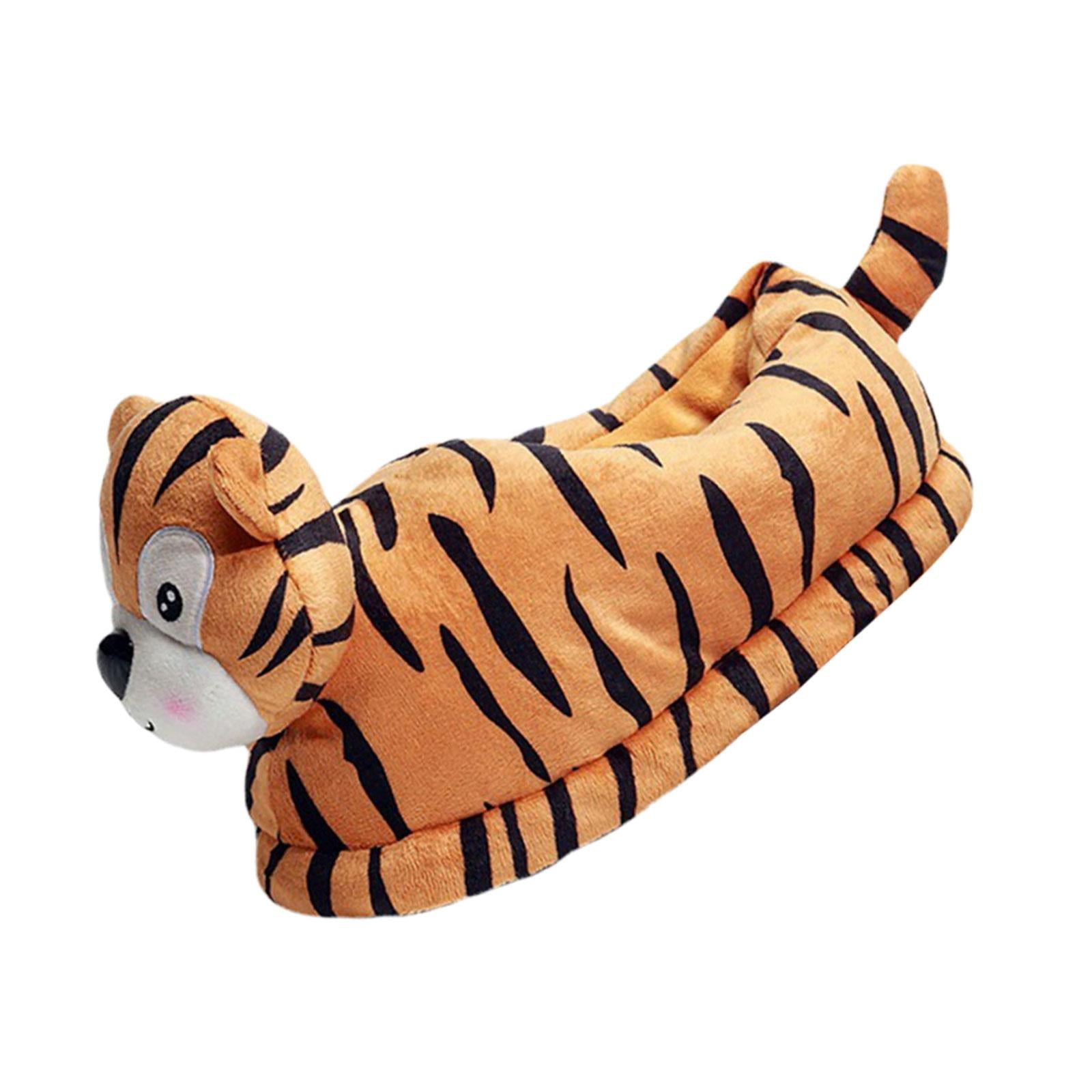 Fashion Warm Slippers Slip Plush Tigers Animal Cartoon Slipper Shoes ...