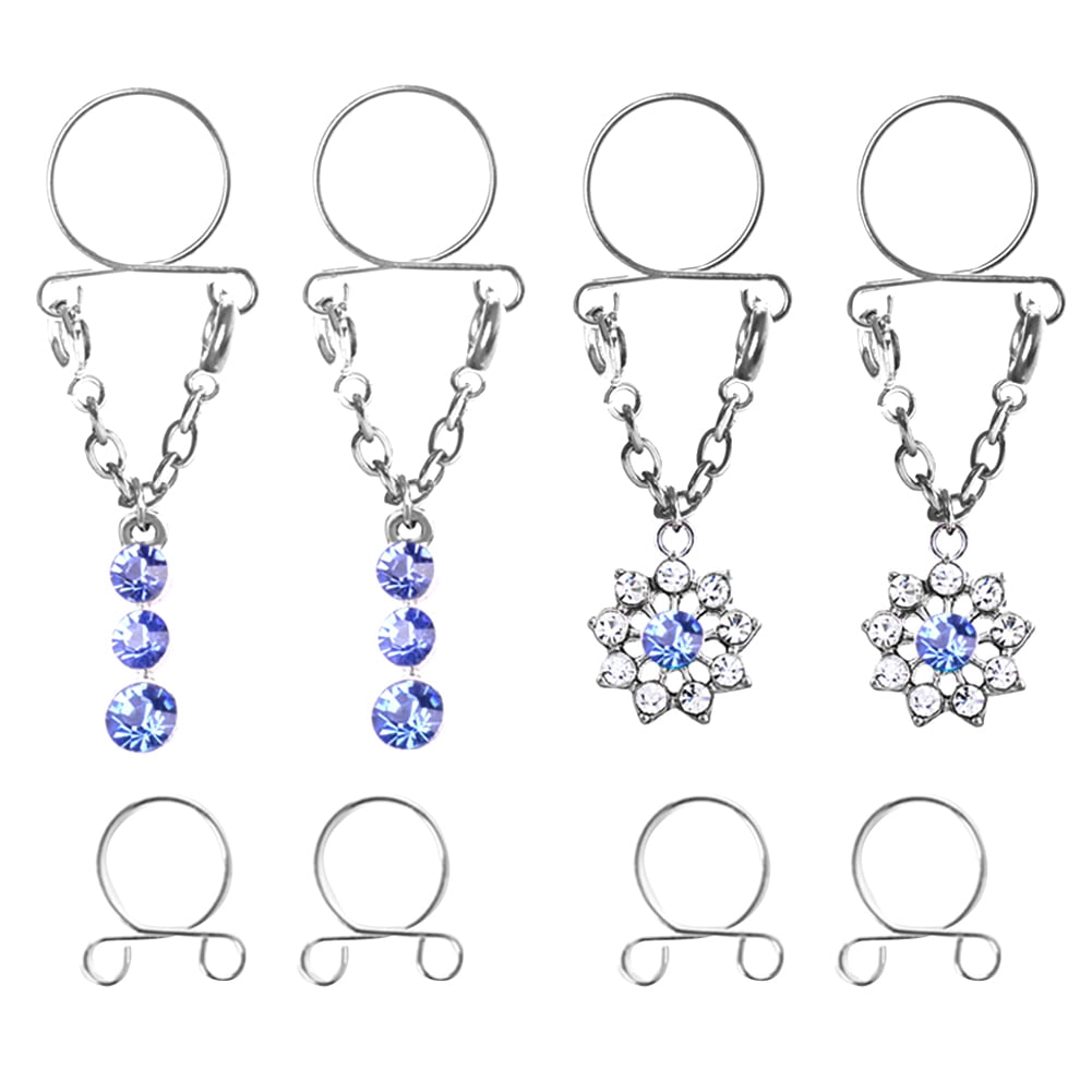 Fashion Water Drop Non Pierced Nipple Ring Set Nipple Ring Body Jewelry ...