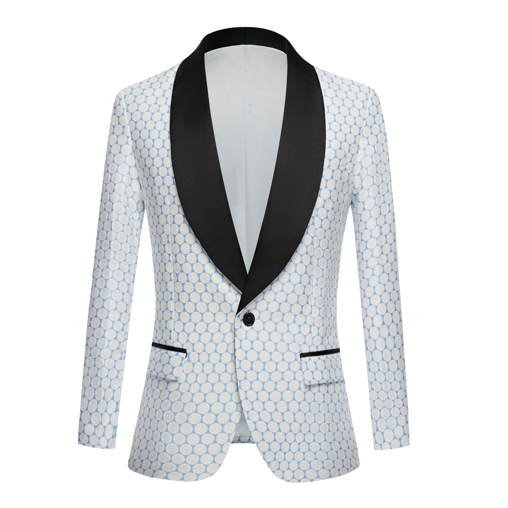 Fashion White Men Suits Shawl Lapel Wedding Groom Tuxedo Slim Fit ...