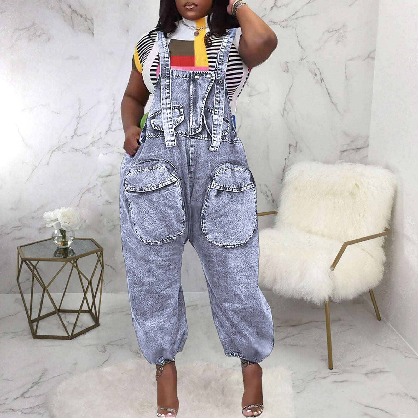 Fashion Wide Leg Jeans Loose Pants Mod Mom 20w Womens Pants Thick Denim ...