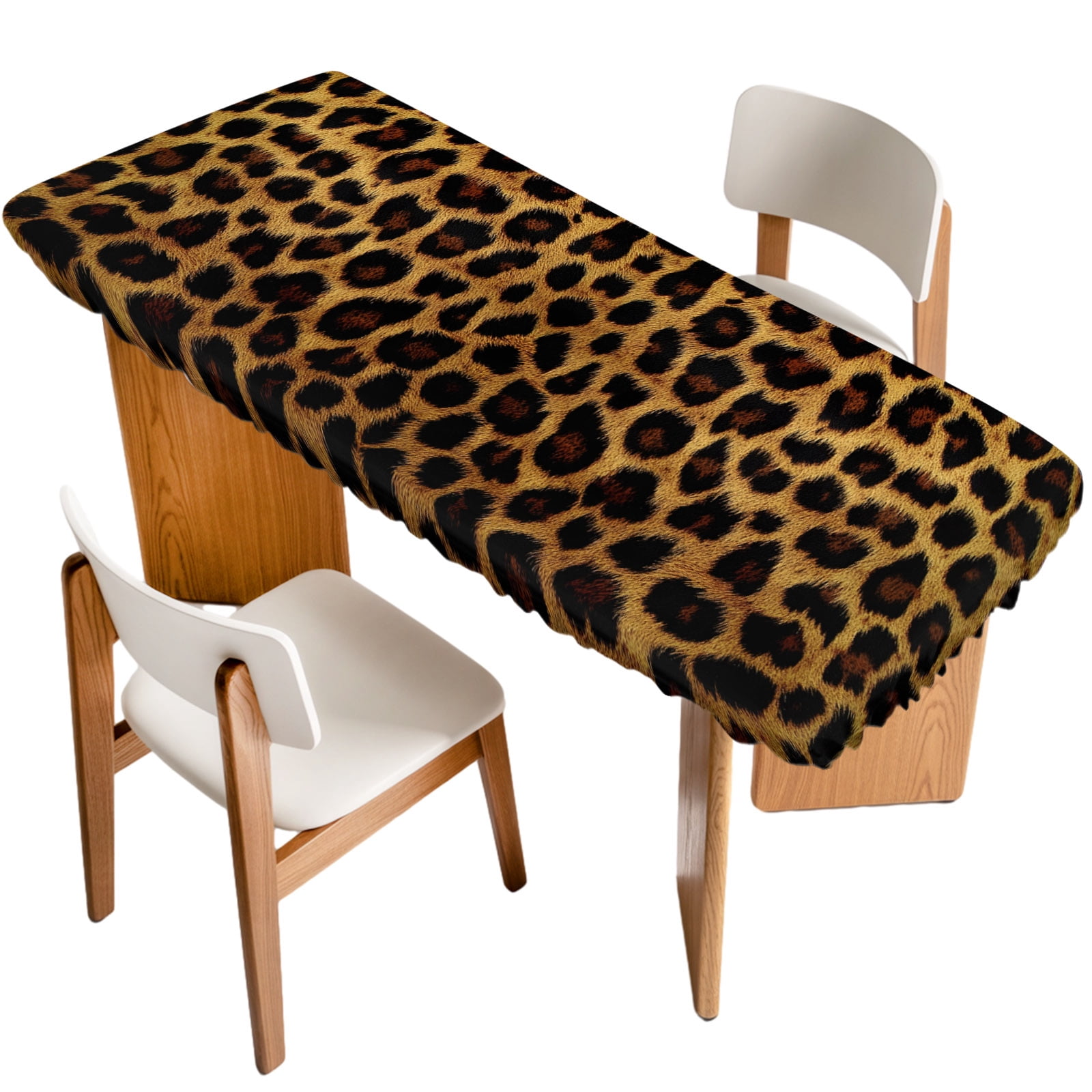 Fashion Wild Animal Fitted Rectangle Tablecloth 32" x 96" Vintage Brown ...