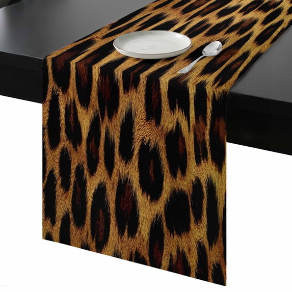 Fashion Wild Animal Table Runner 13x120 Inch Vintage Brown Leopard ...