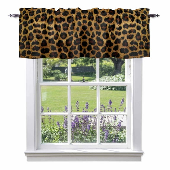 Fashion Wild Animal Valances for Windows, Vintage Brown Leopard Print ...