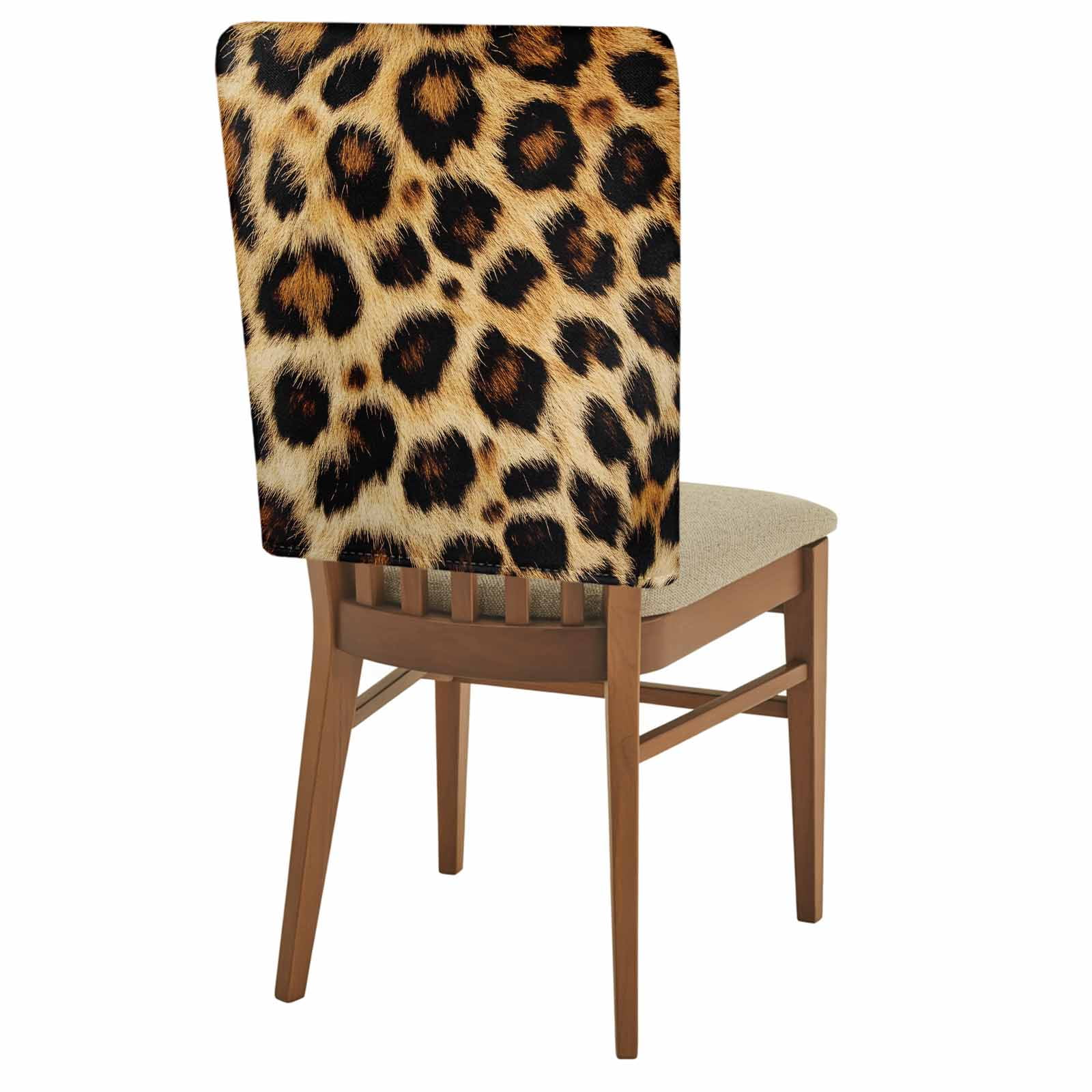 Fashion Wild Style Chair Back Covers Set of 8, Vintage Brown Leopard ...