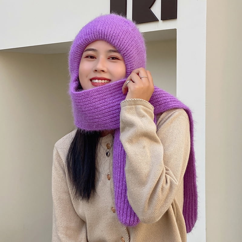 Fashion Winter Hat Scarf Set Women Beanies Caps Warm S k u l l Bonnet ...