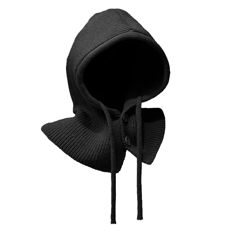 Fashion Winter Hats Scarf Set Wool Knitted Hooded Caps Balaclava Neck ...