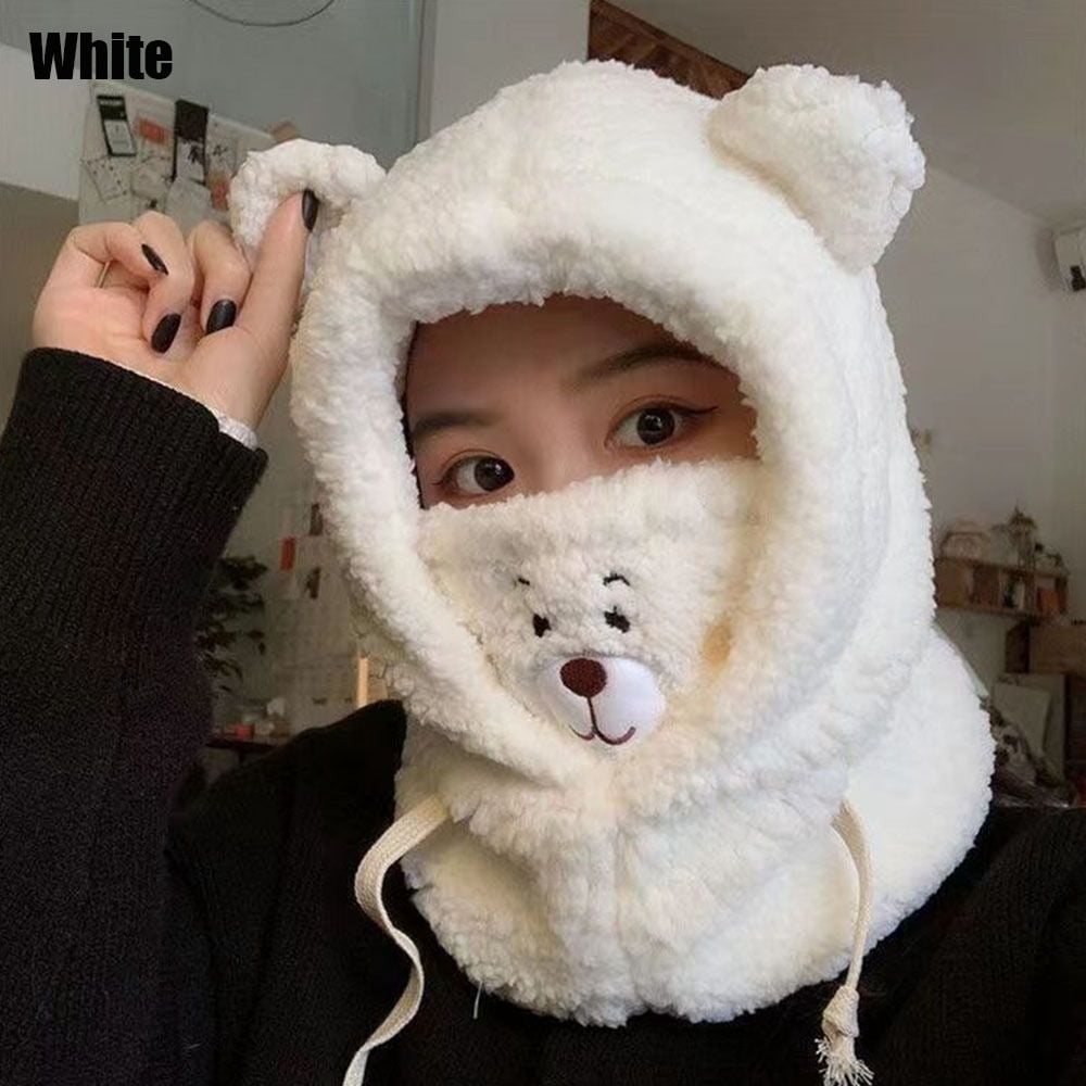Fashion Winter Warm Beanies Caps Women Cute Bear Ear Hat Casual Plush ...