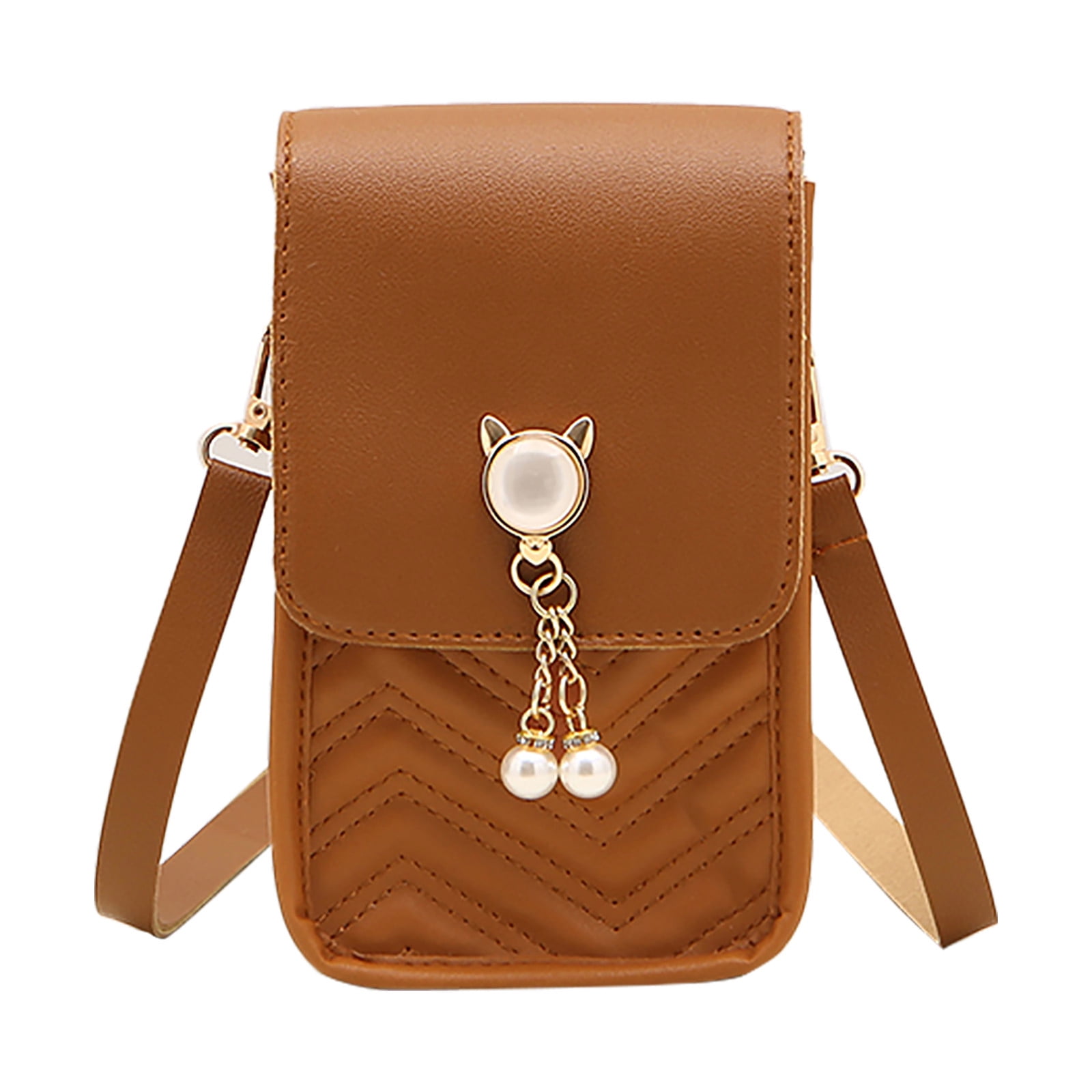 Fashion Women Artificial Leather Solid Color Hasp Phone Bag Shoulder ...