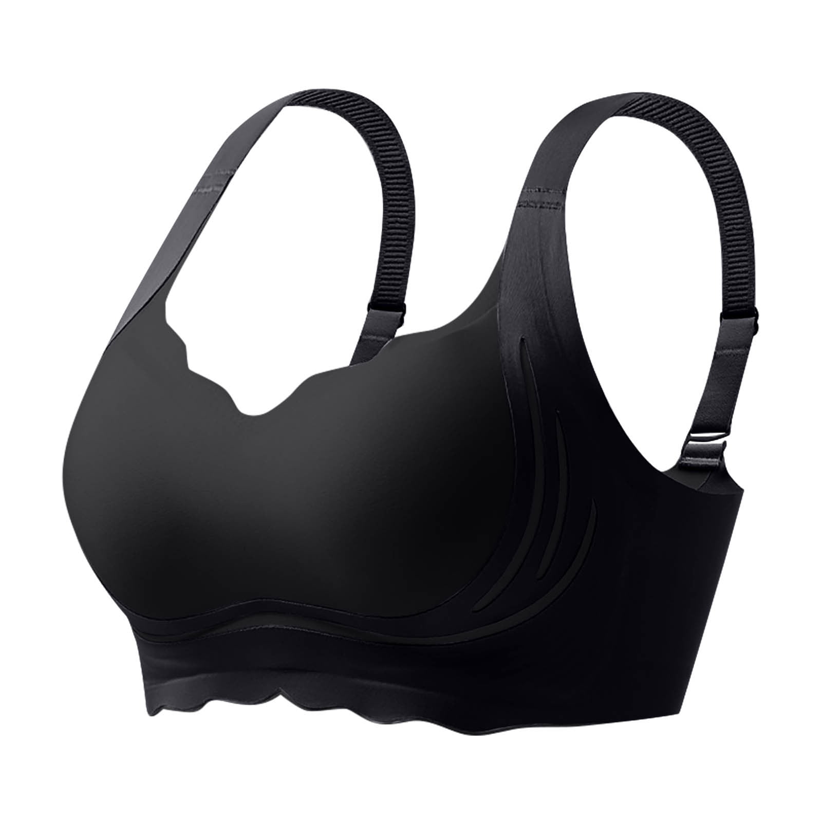 Fashion Women Color Block Illustration Bra, No Rims Fixed Cup ...