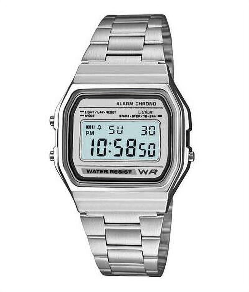 Fashion Women Men's Water Resist Metal Band Retro Style Sports Digital ...