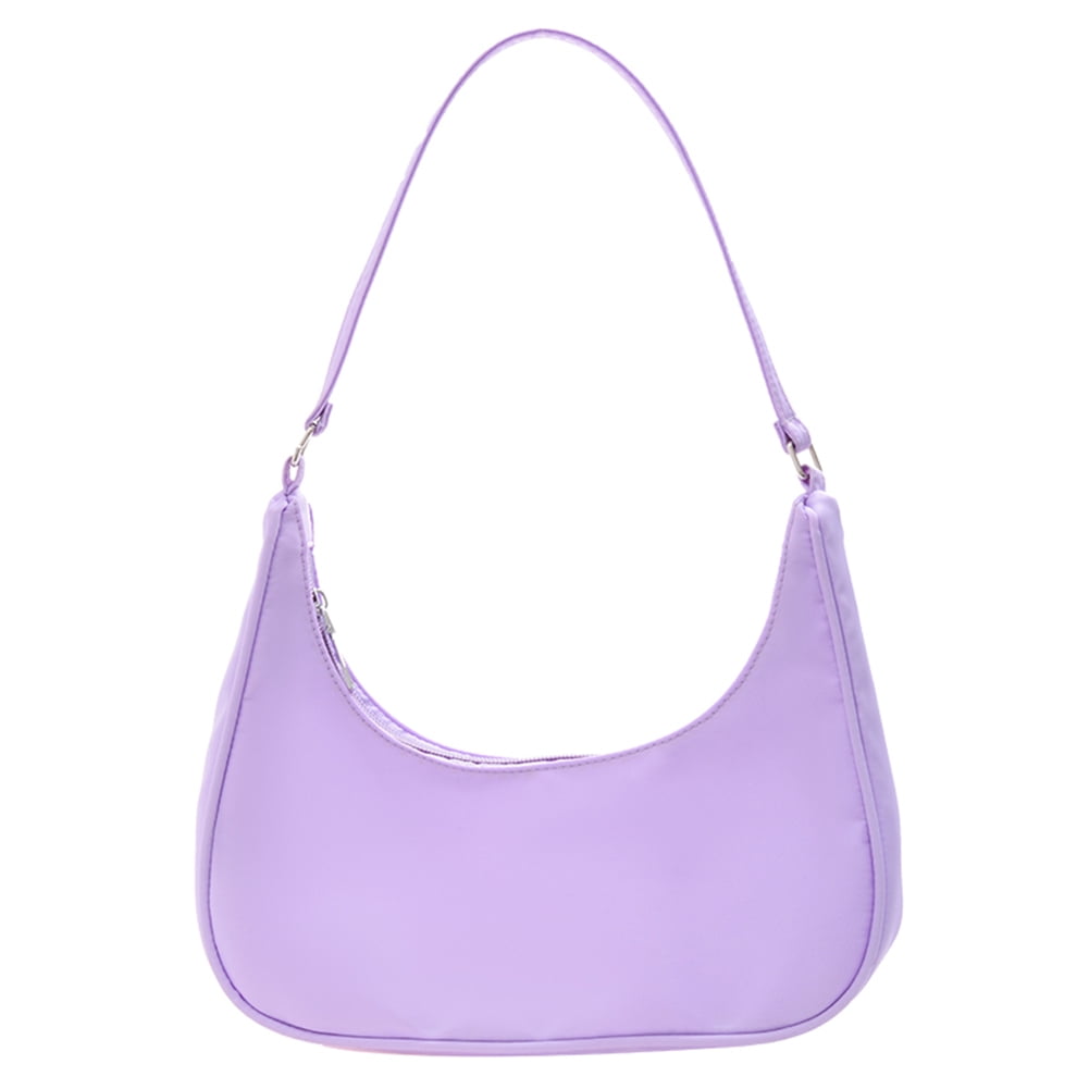 Fashion Women Pure Color Underarm Hobos Bags Top-handle Handbag (Purple ...