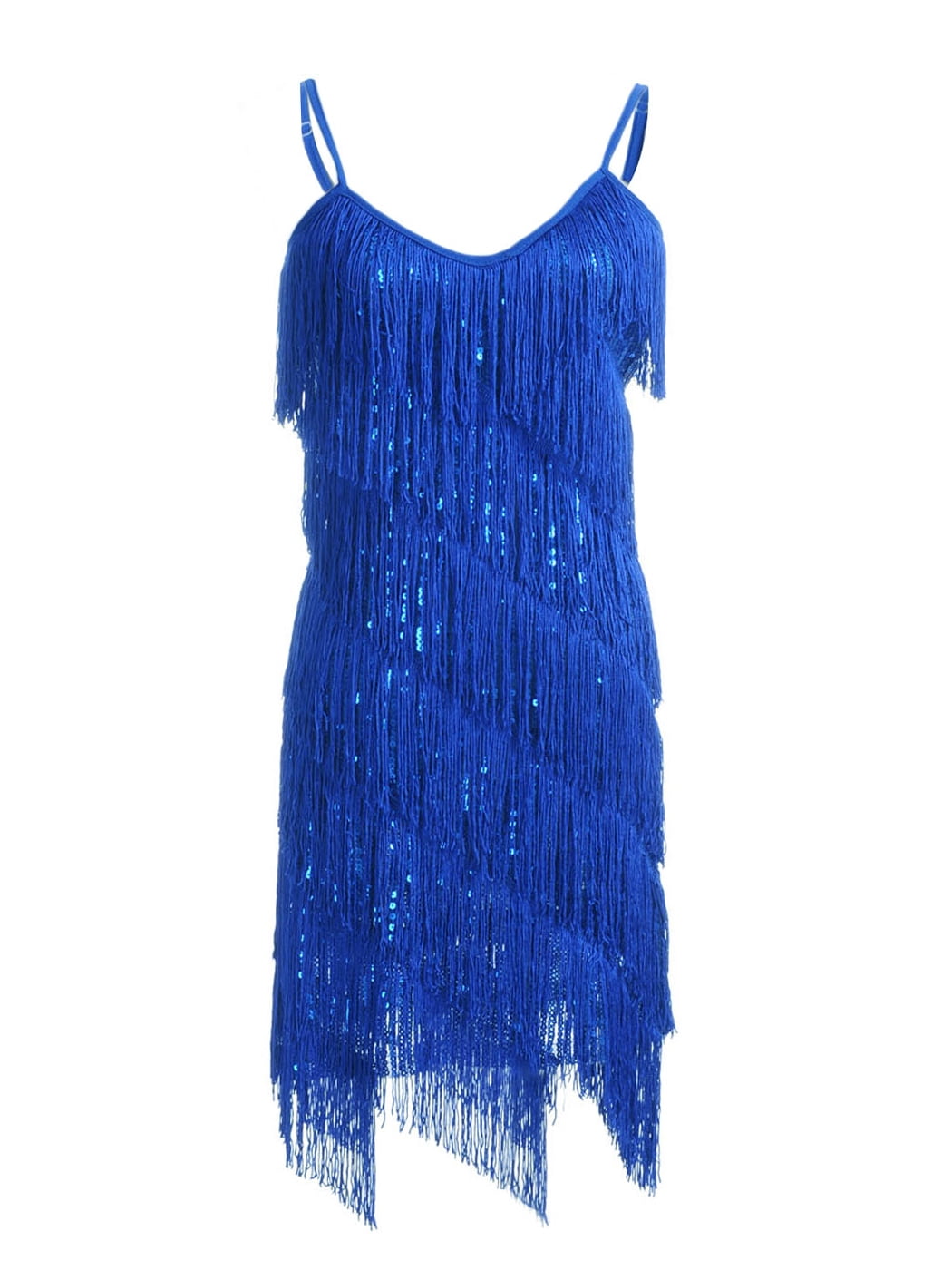 Fashion Womens Fringe Sequin Strap Backless 1920s Flapper Party Mini ...
