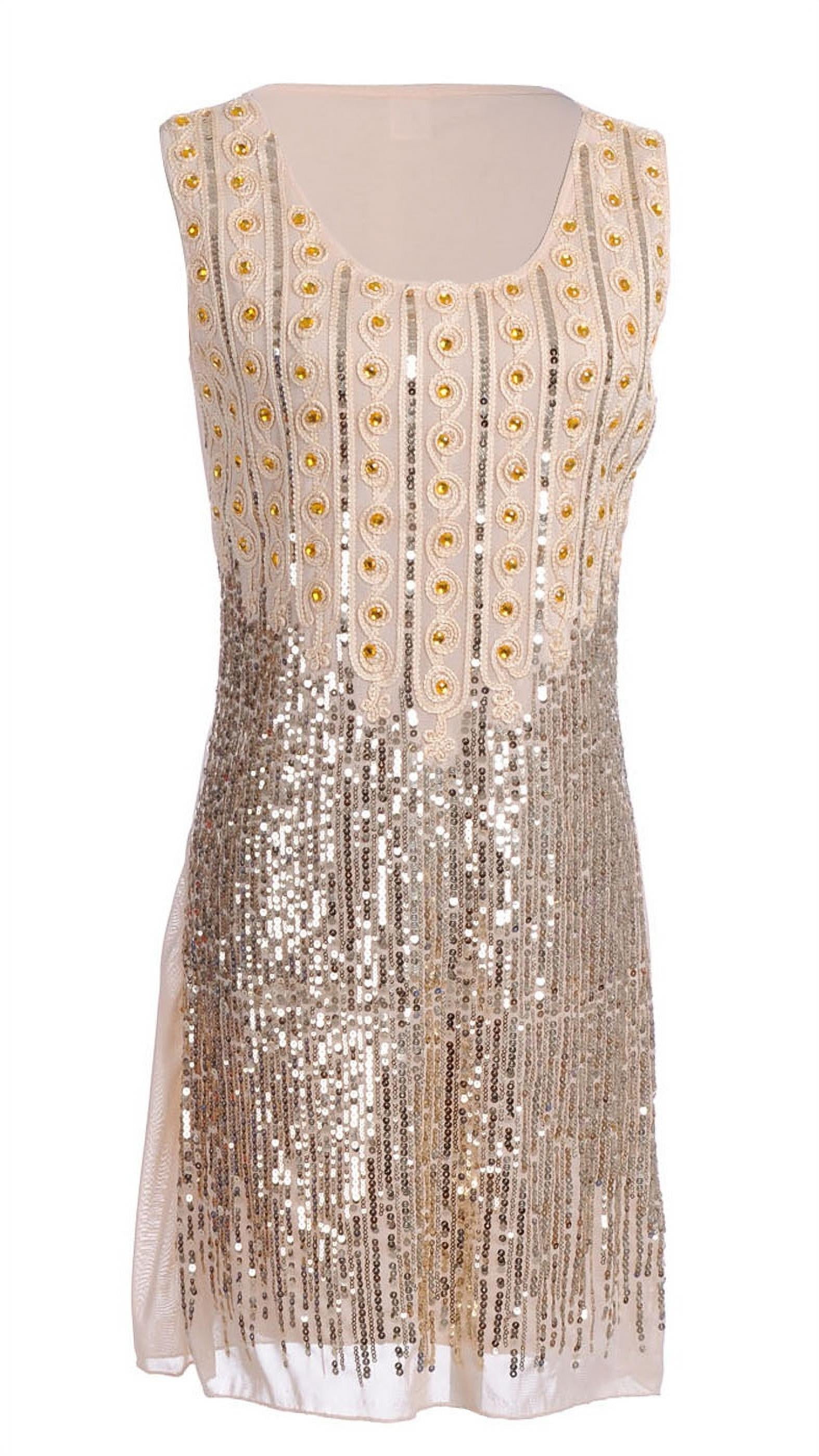 Fashion Womens Glamazon Rhinestone and Sequin Embellished Shift Party ...