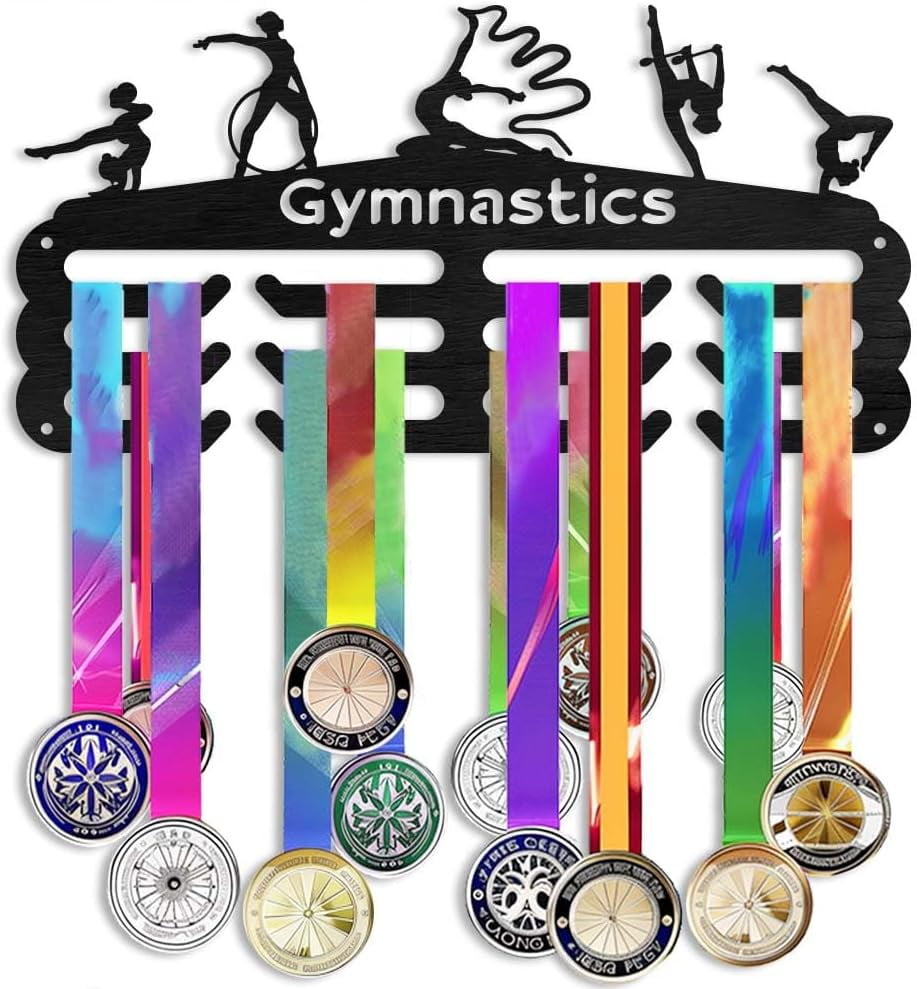 Fashion Wood Medal Hanger Holder 3 Line Display Wall Rack with Screws ...