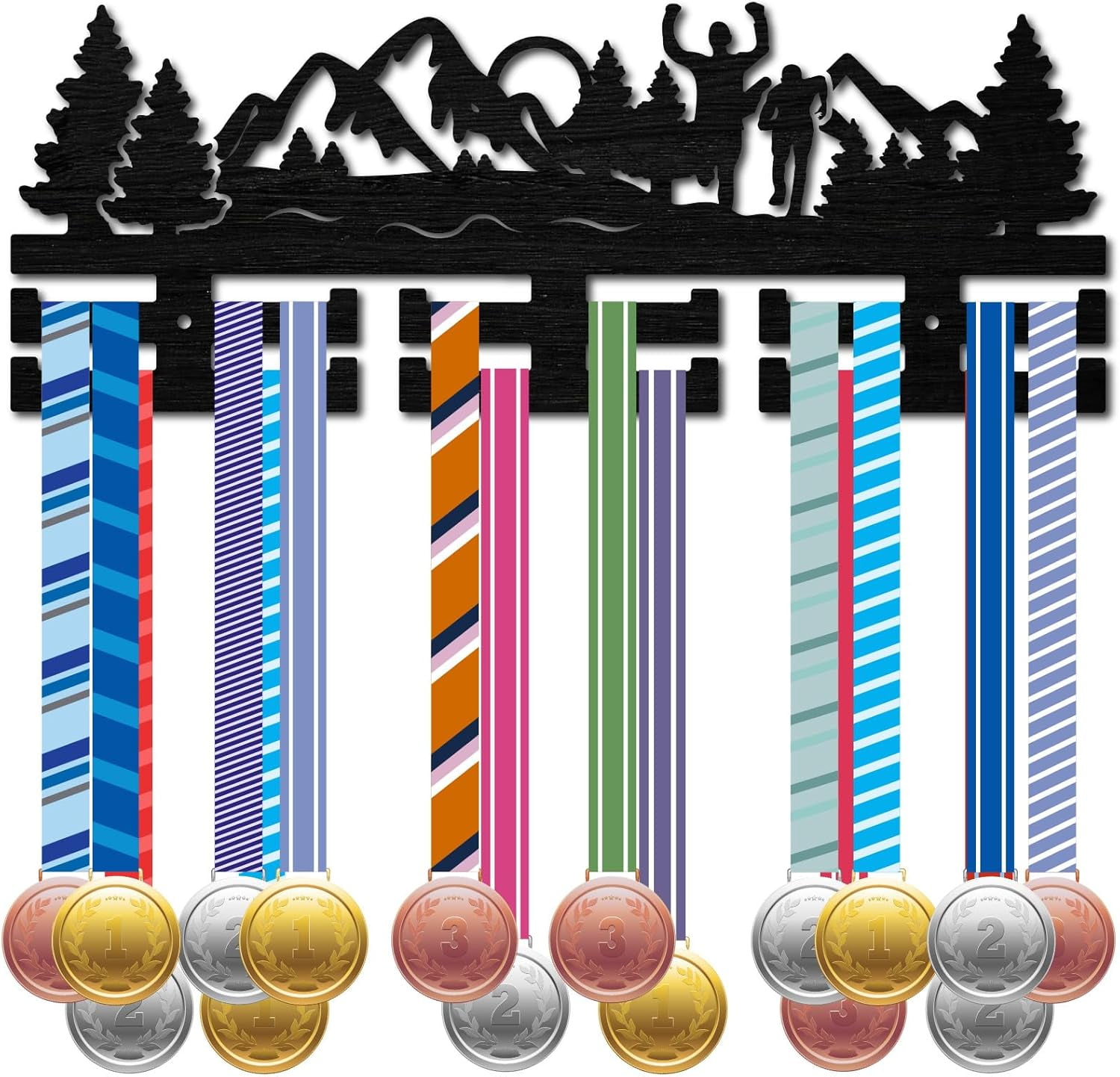 Fashion Wood Medal Hanger with Screws & Anchor Plug Mountain Holder 2 ...