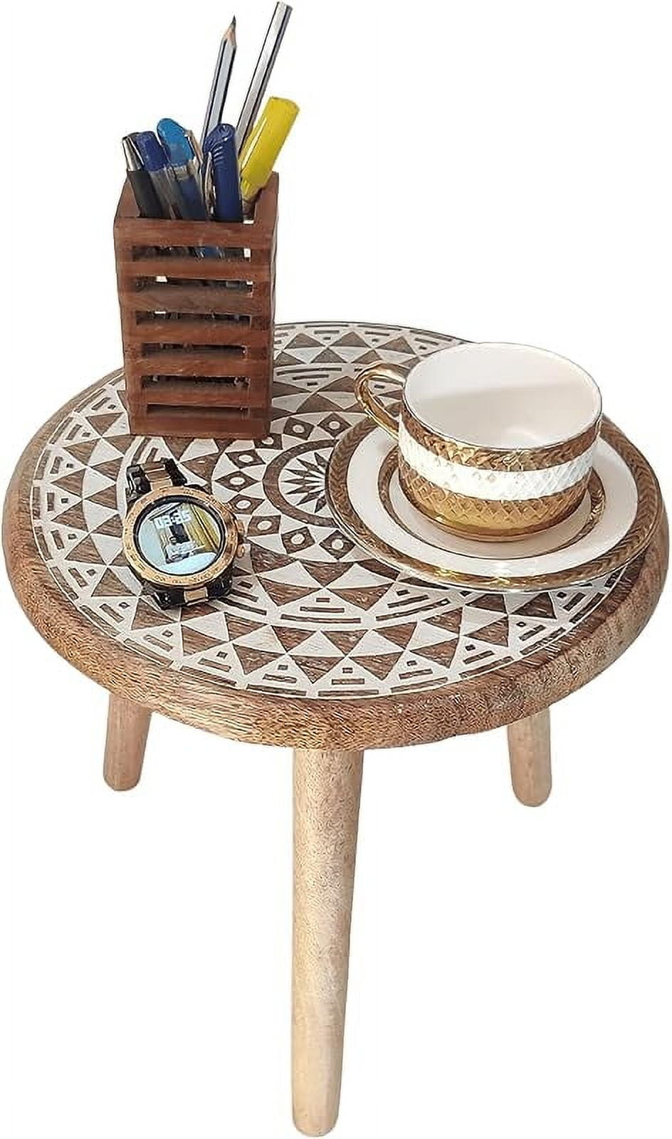 Fashion Wooden Engraved Fold-able Side Table/End Table/Plant Stand ...