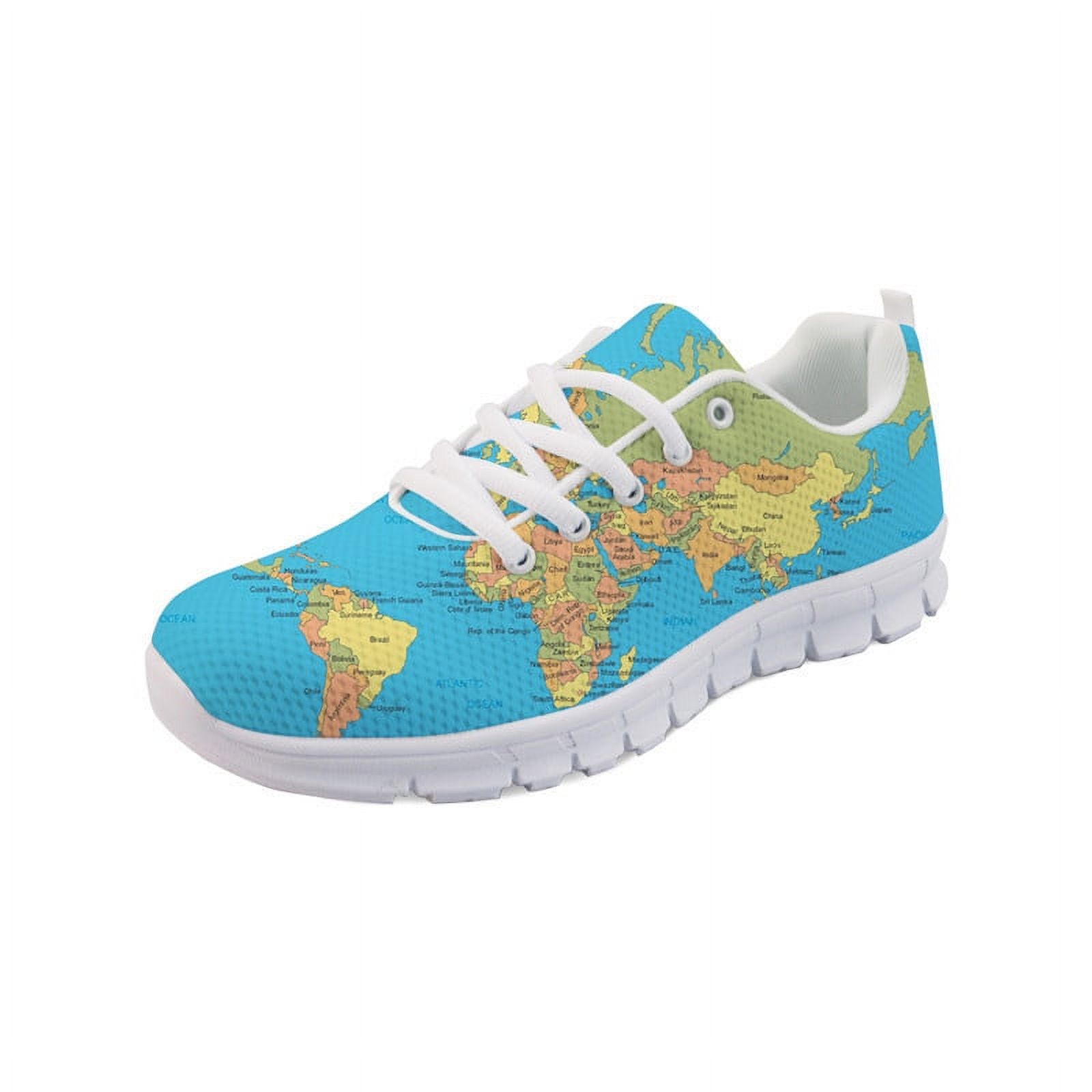 Fashion World Map Pattern Women Sport Jogging Running Shoes Ladies ...