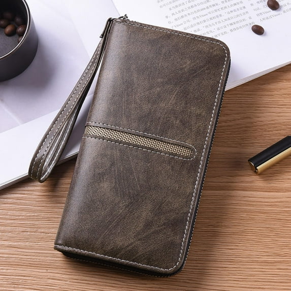 Fashion Zipper Long Wallet Luxury Mens Business Money Bag Large ...