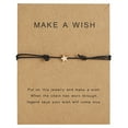 Fashion for Wish Card Star Charm Handmade Braided Wax Rope Adjustable ...
