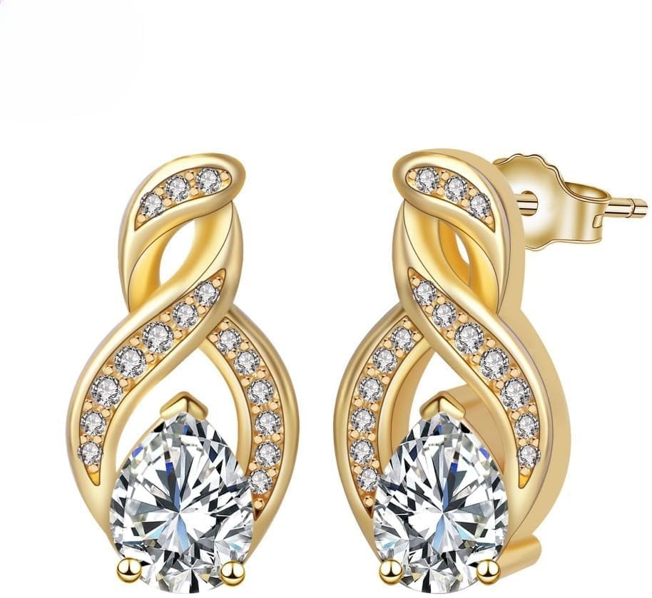 Fashion infinity symbol heart-shaped zircon elegant intellectual stud ...