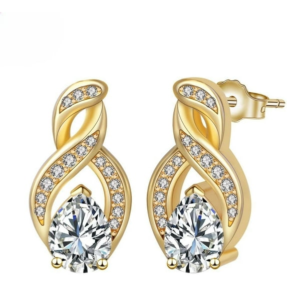 Fashion infinity symbol heart-shaped zircon elegant intellectual stud ...