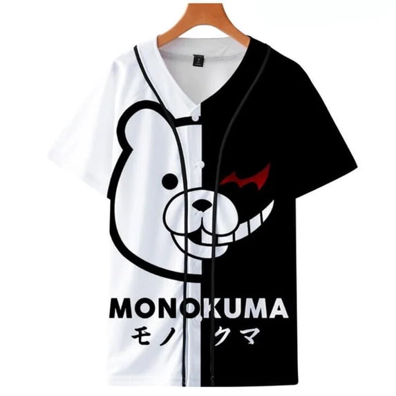 Fashion summer baseball shirt Anime black and white bear 3D printed ...