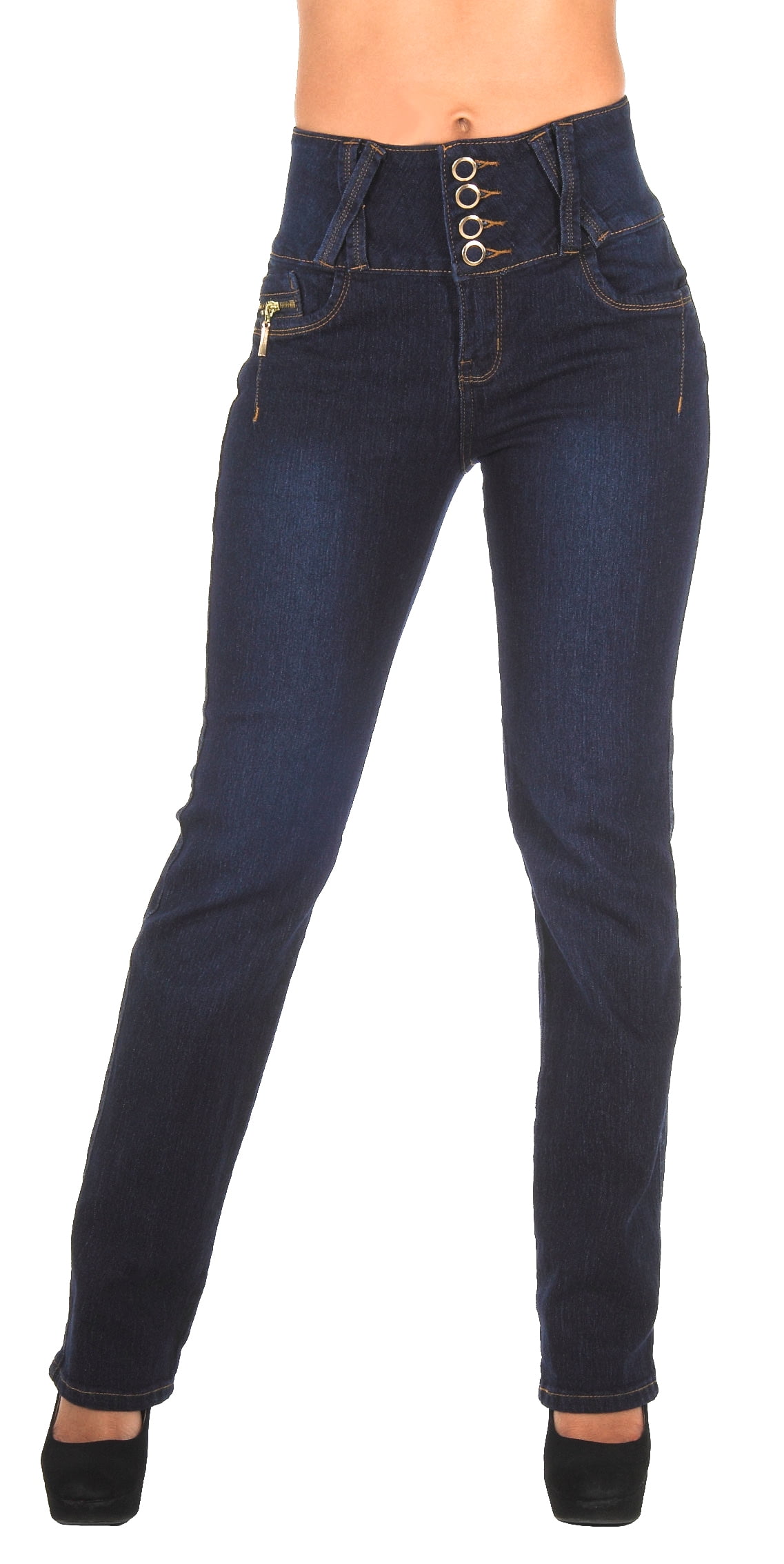 Fashion2Love Colombian Design Butt Lift High Waist Straight Leg Jeans ...