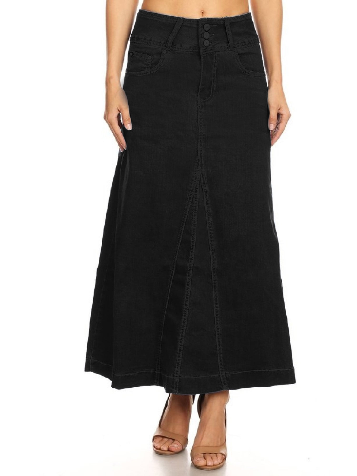 Fashion2Love Women's Plus / Juniors Size High Rise A Line Long Jeans ...