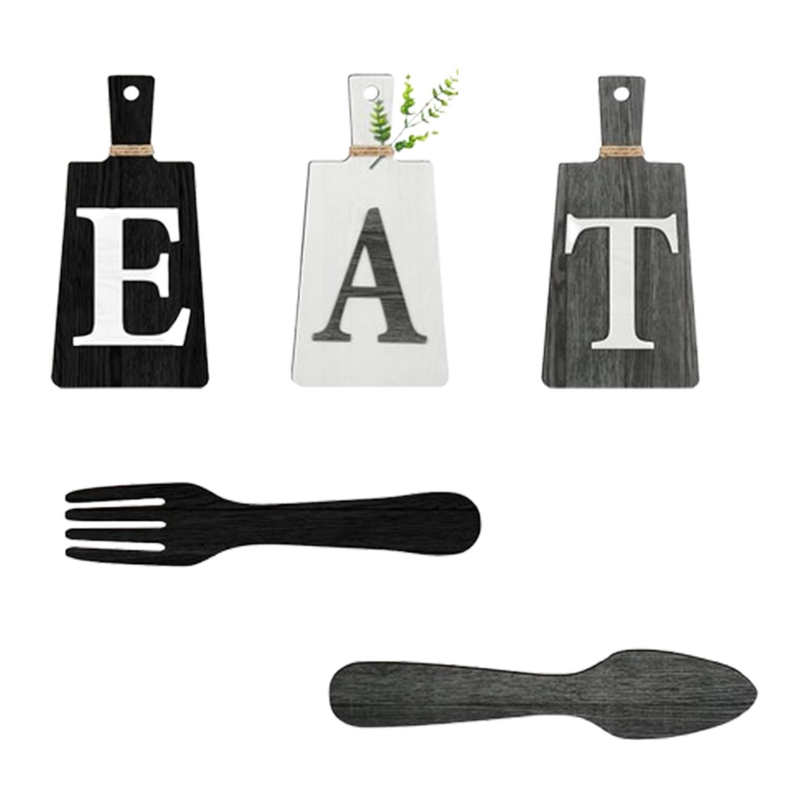 FashionCha 5 Piece Rustic Wooden Signs Set, Hanging Cutting Board Signs ...