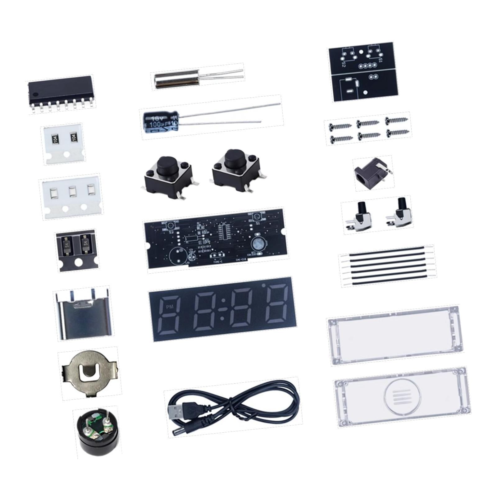 FashionCha DIY Digital Clock Kit Small Clock Colorful Smart Welding ...