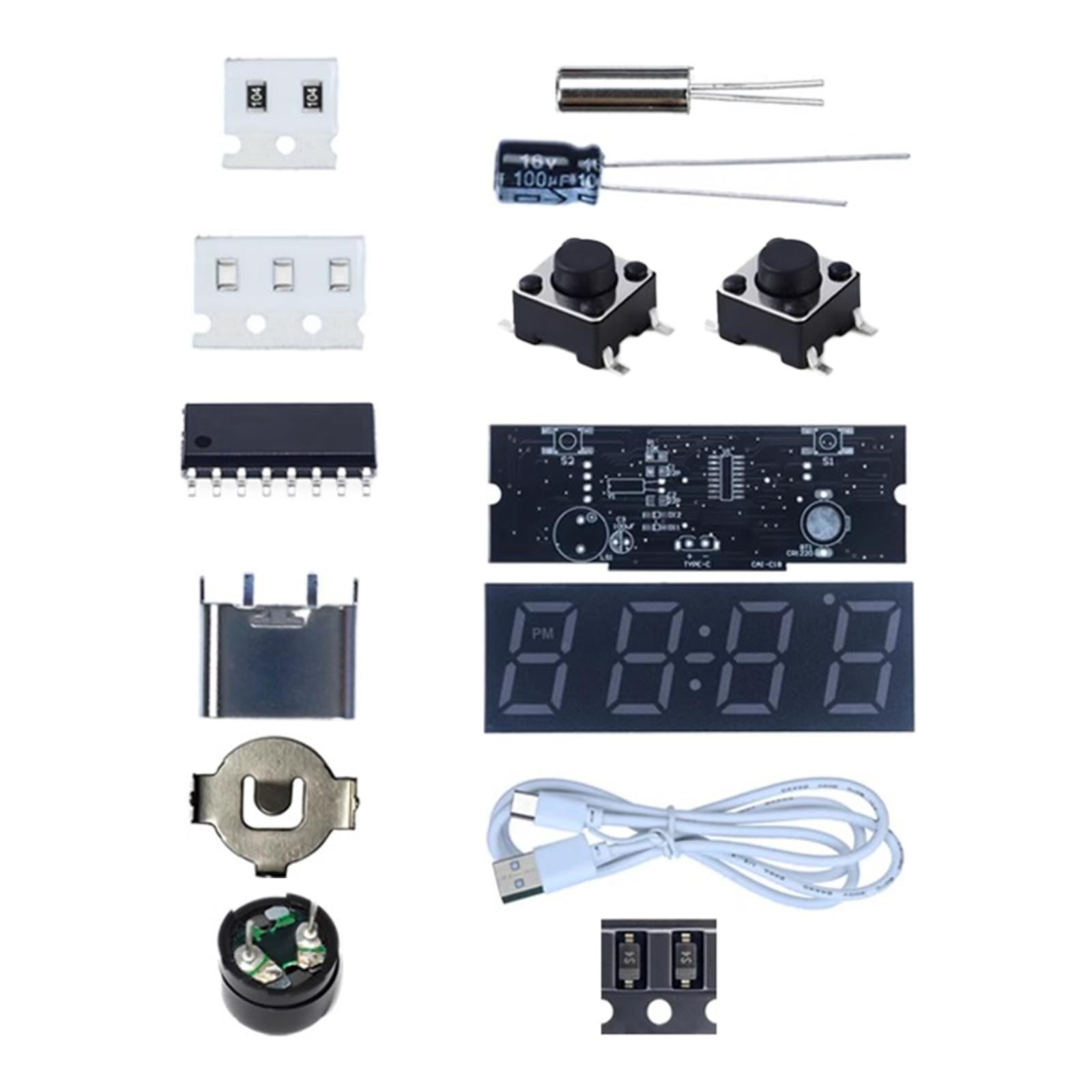 FashionCha DIY Digital Clock Kit Small Clock Colorful Smart Welding ...