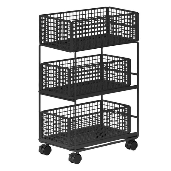 FashionCha Rolling Storage Organizer Corner Shelf Movable Storage ...