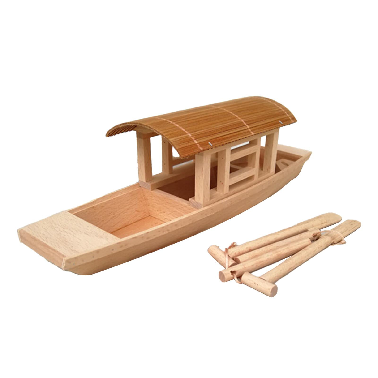FashionCha Wooden Awning Boat Crafts Gifts Wood Canoe DIY Painting Kids ...