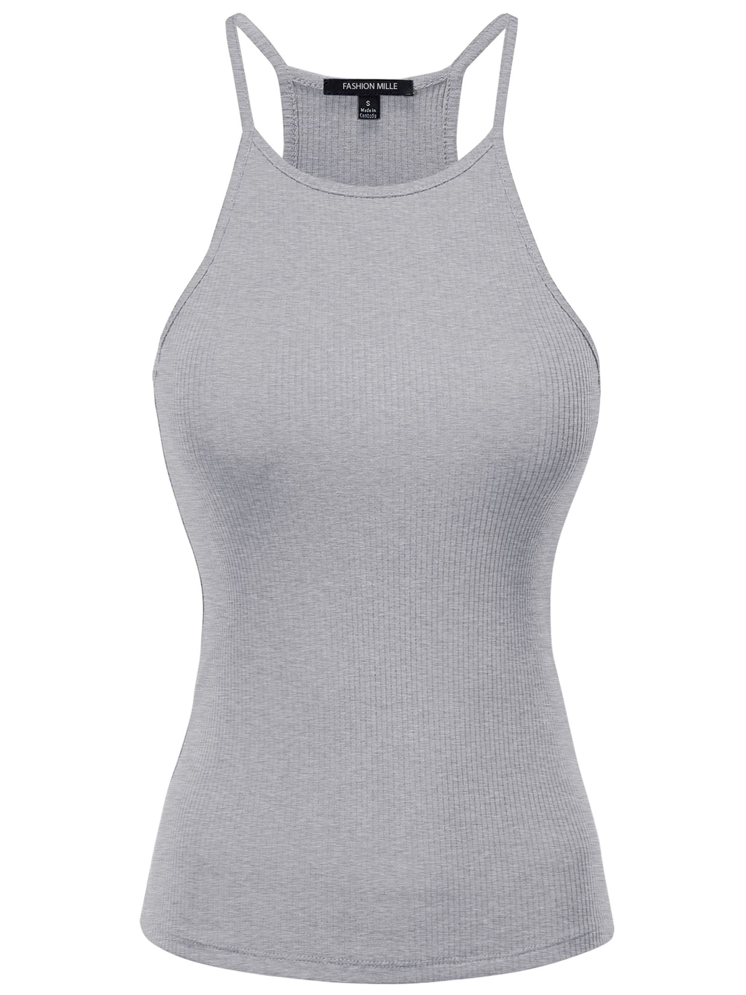 FashionMille Women Regular Fit Casual Basic Active High Neck Ribbed ...