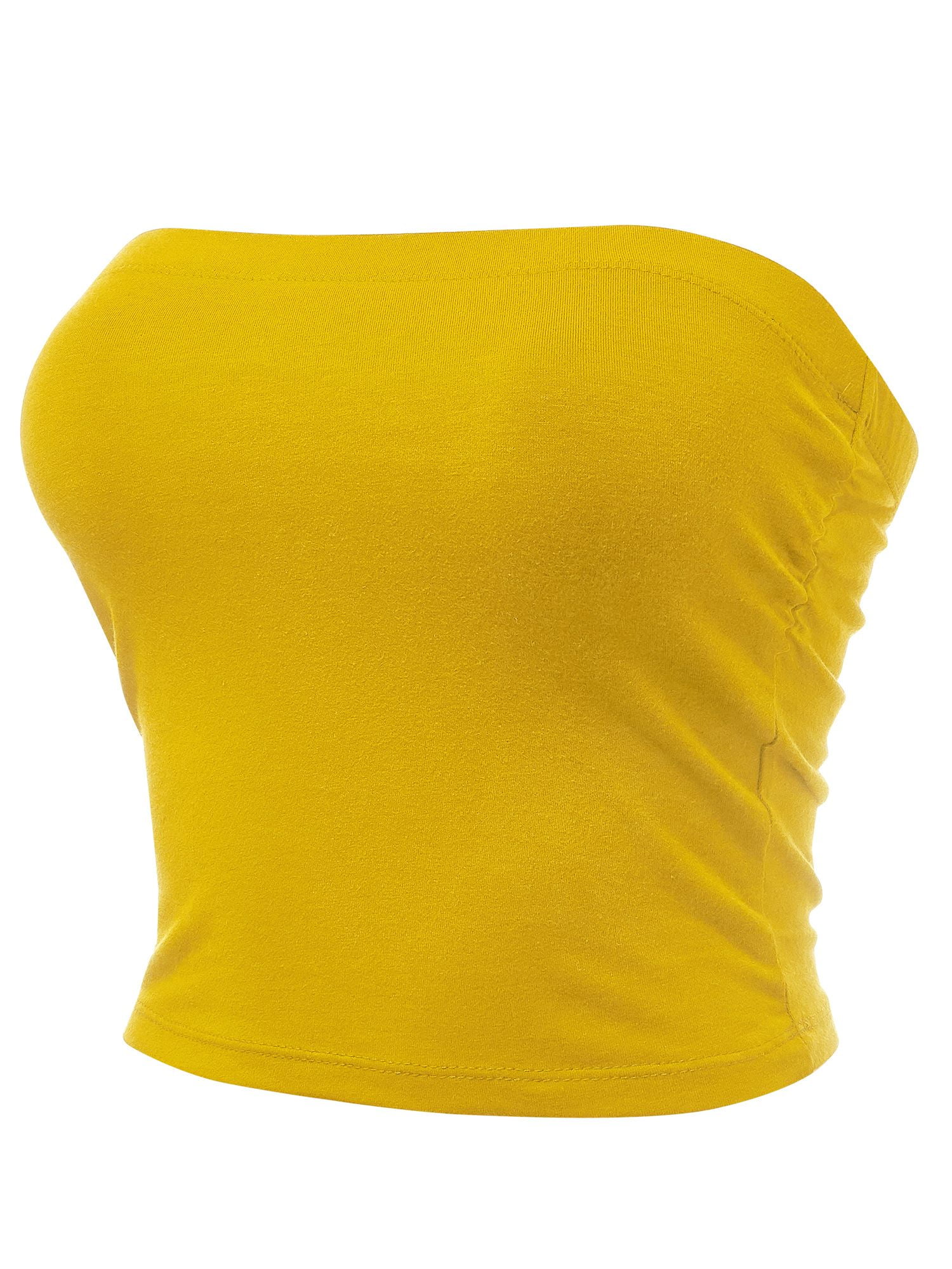 FashionMille Women Strapless Slim Fit Tube Top Elastic Band Double ...