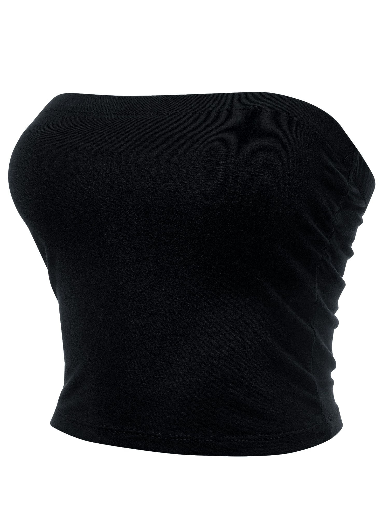 FashionMille Women Strapless Slim Fit Tube Top Elastic Band Double ...