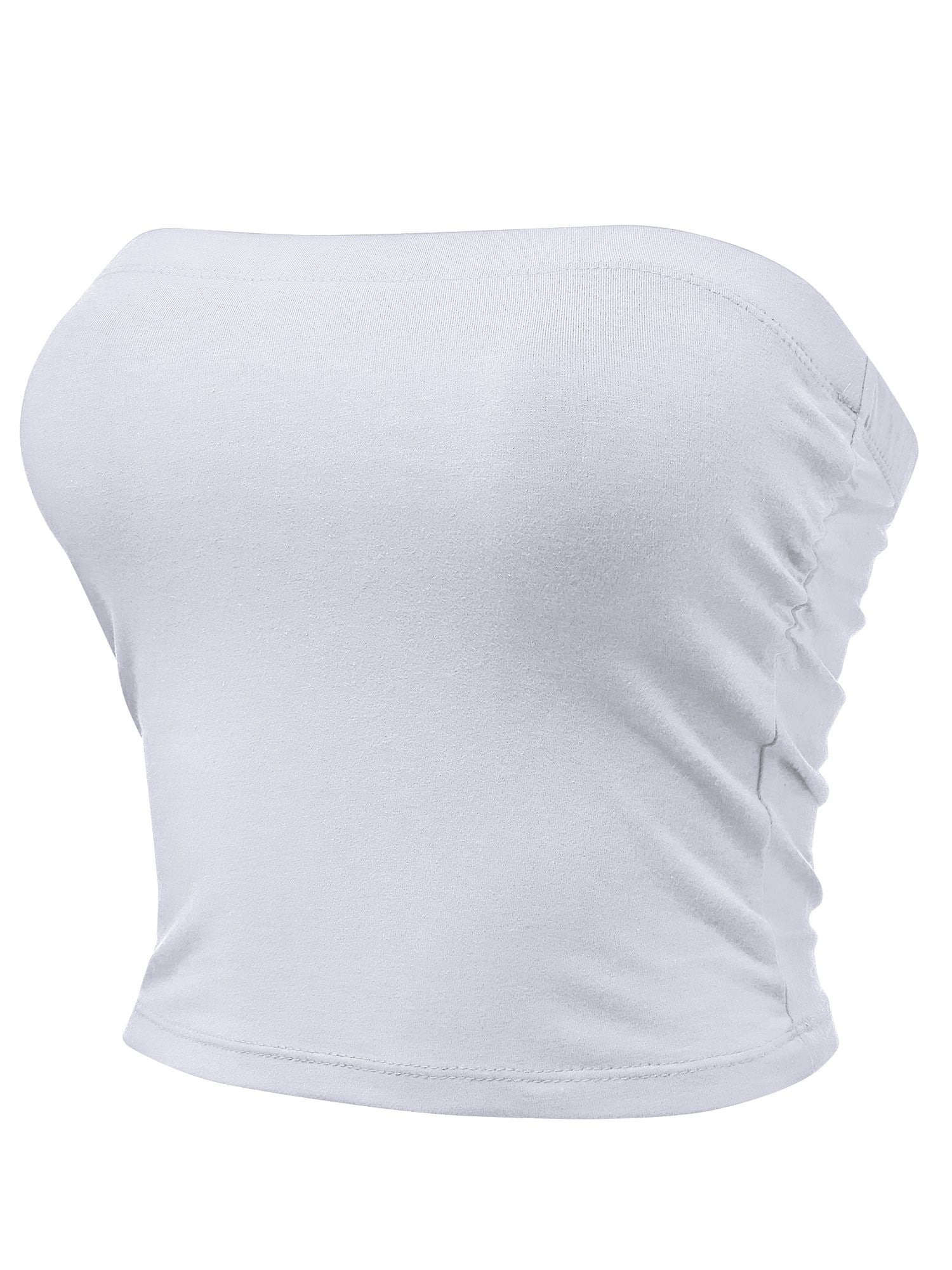 FashionMille Women Strapless Slim Fit Tube Top Elastic Band Double ...