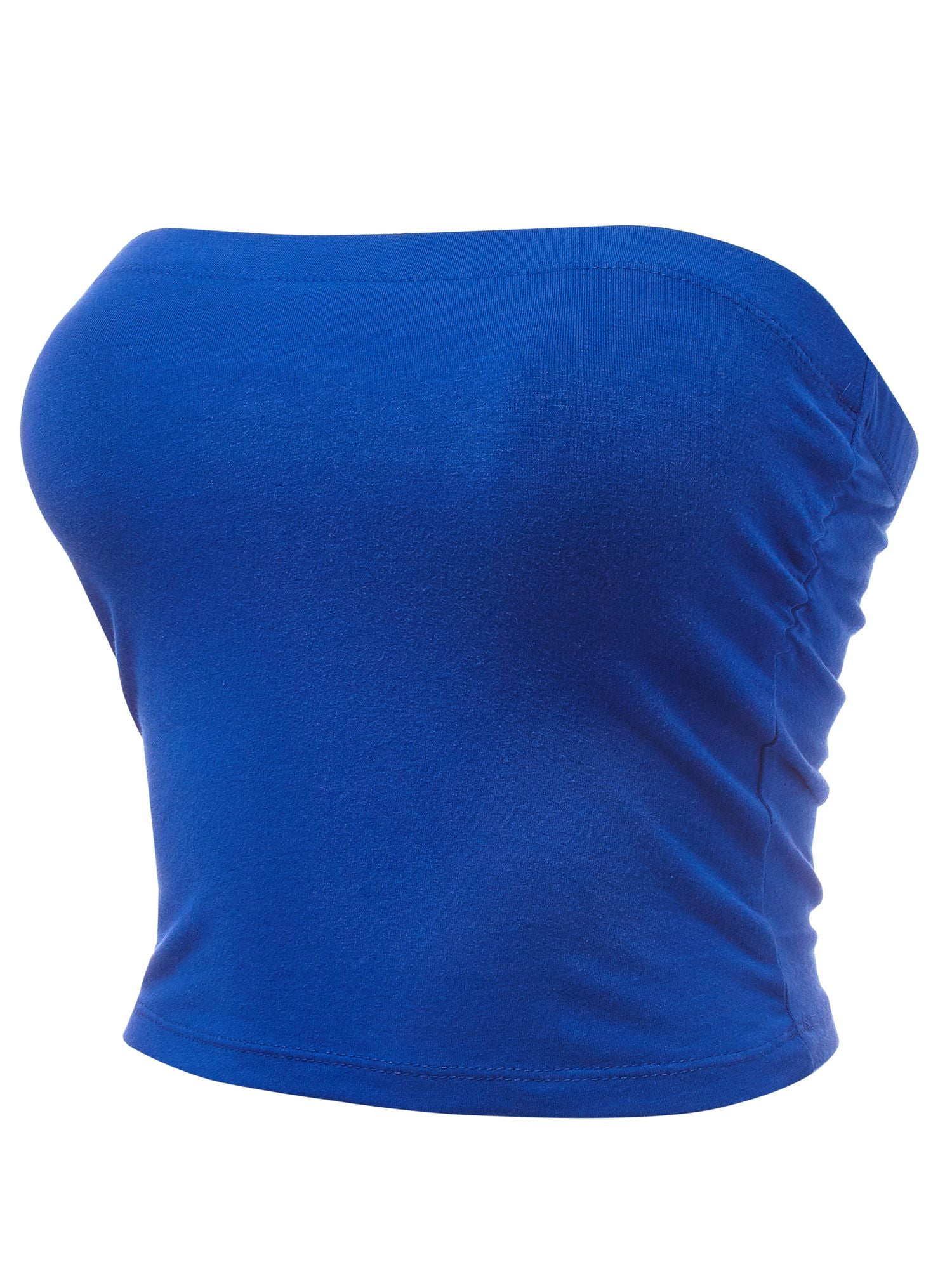 FashionMille Women Strapless Slim Fit Tube Top Elastic Band Double ...