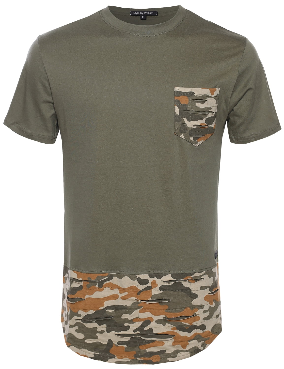 FashionOutfit Men's Army Pocket Patched Tee with Rounded Hem - Walmart ...