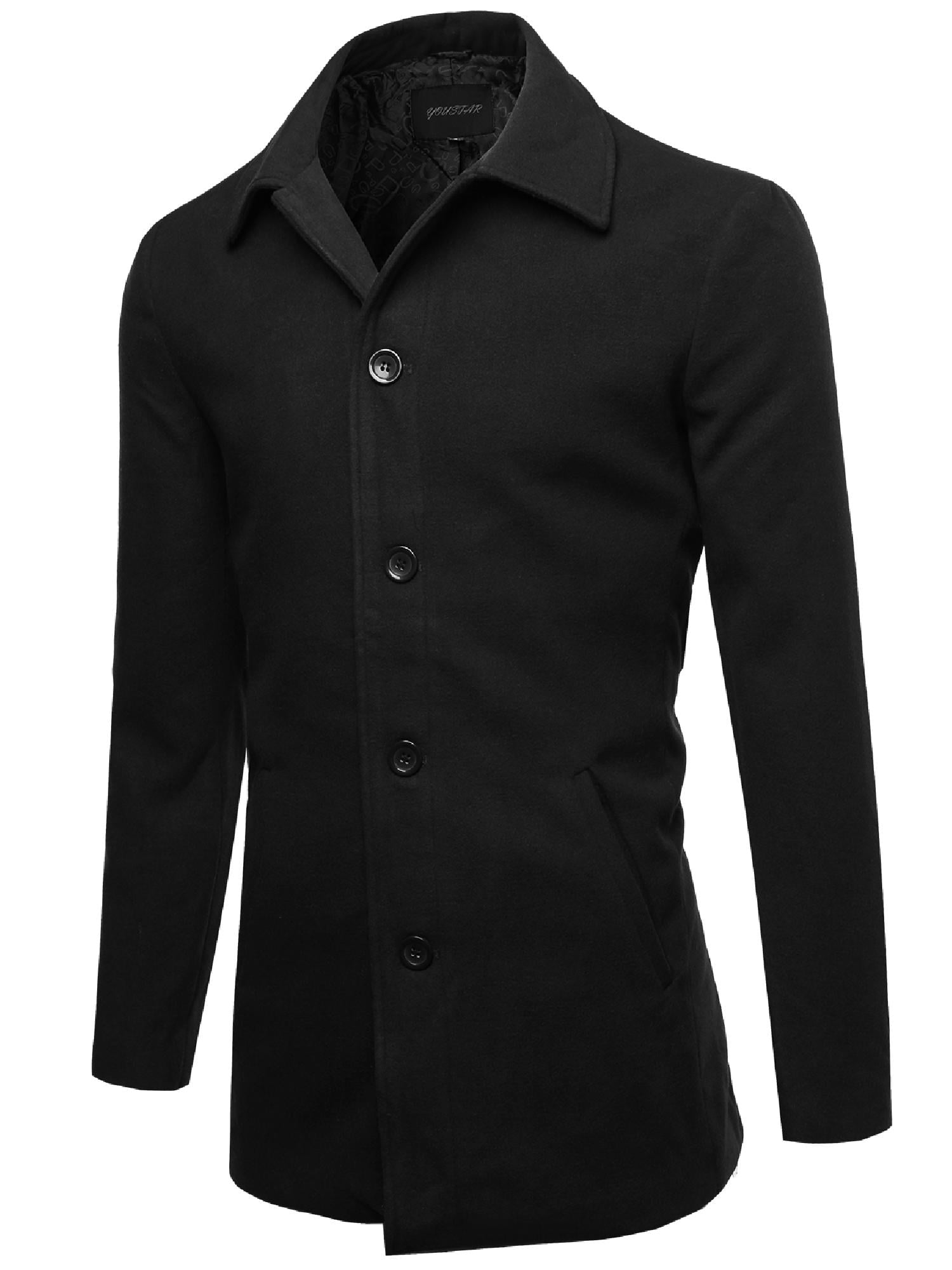 FashionOutfit Men's Classic Modernized Long Sleeves Button Closure Coat ...