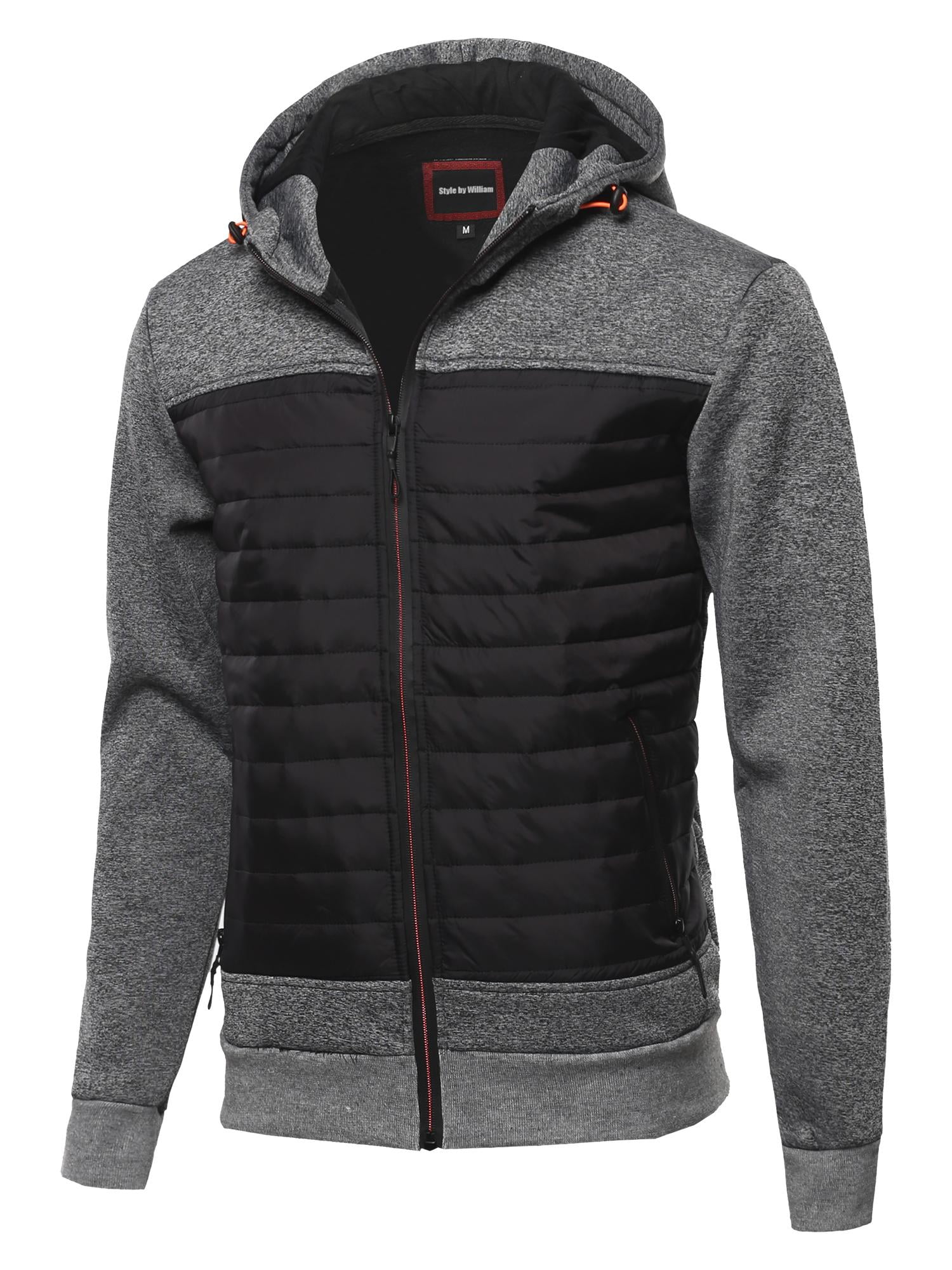 FashionOutfit Men's Reverse coil color zipper Fleece lining padded ...