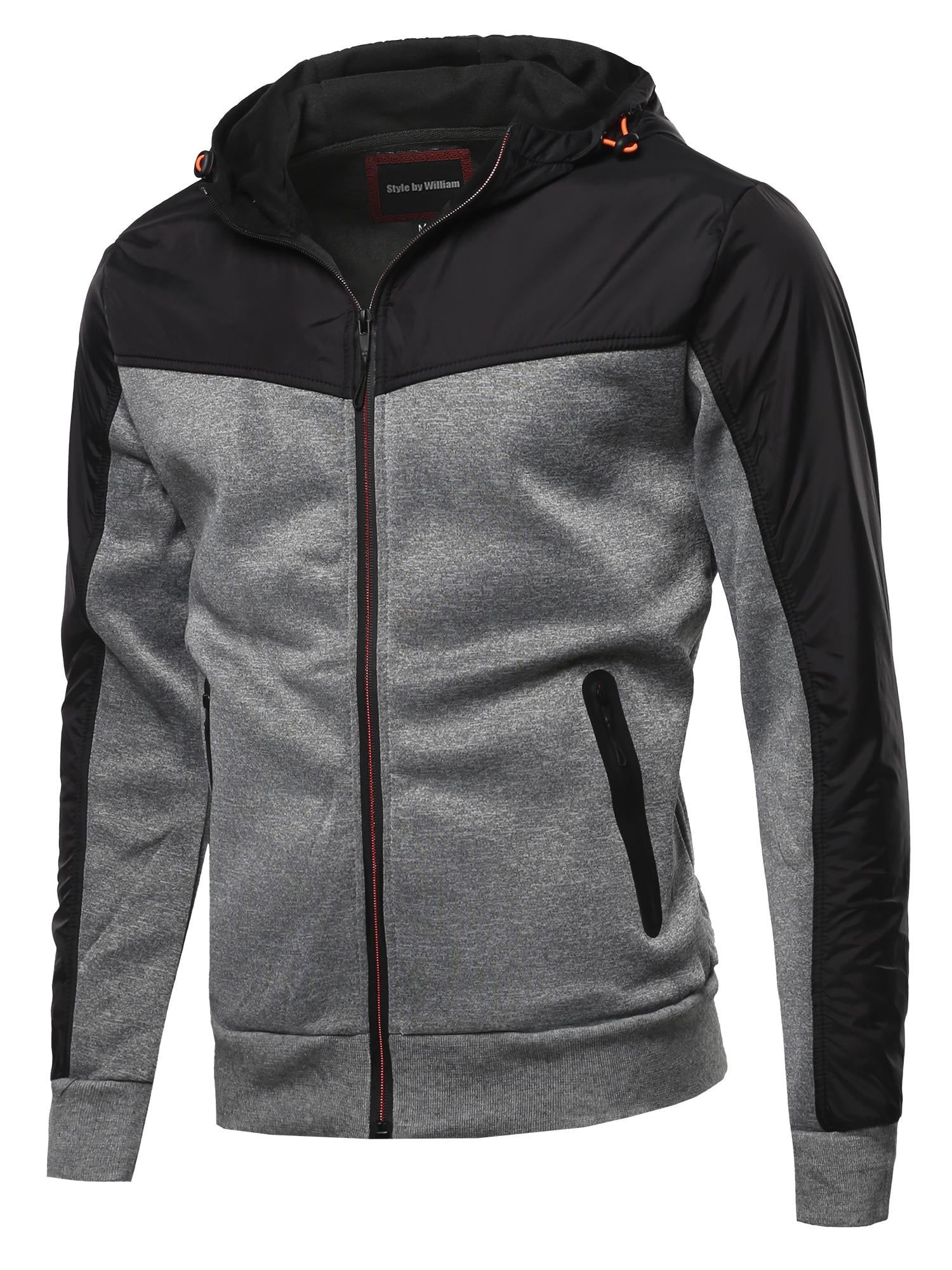 FashionOutfit Men's Reverse coil color zipper Fleece lining padded ...