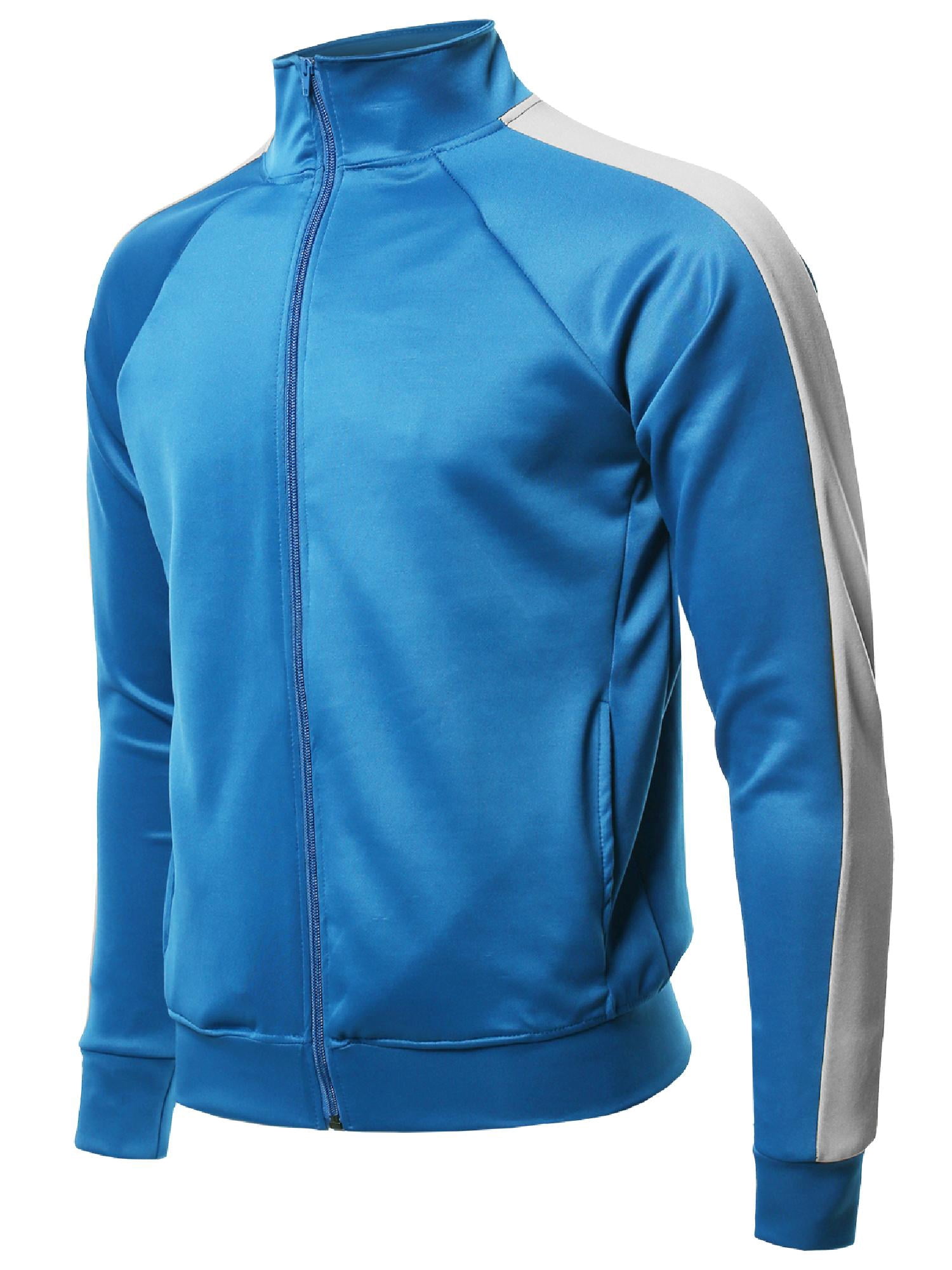 FashionOutfit Men's Shoulder Panel Zip-Up Track Jacket - Walmart.com