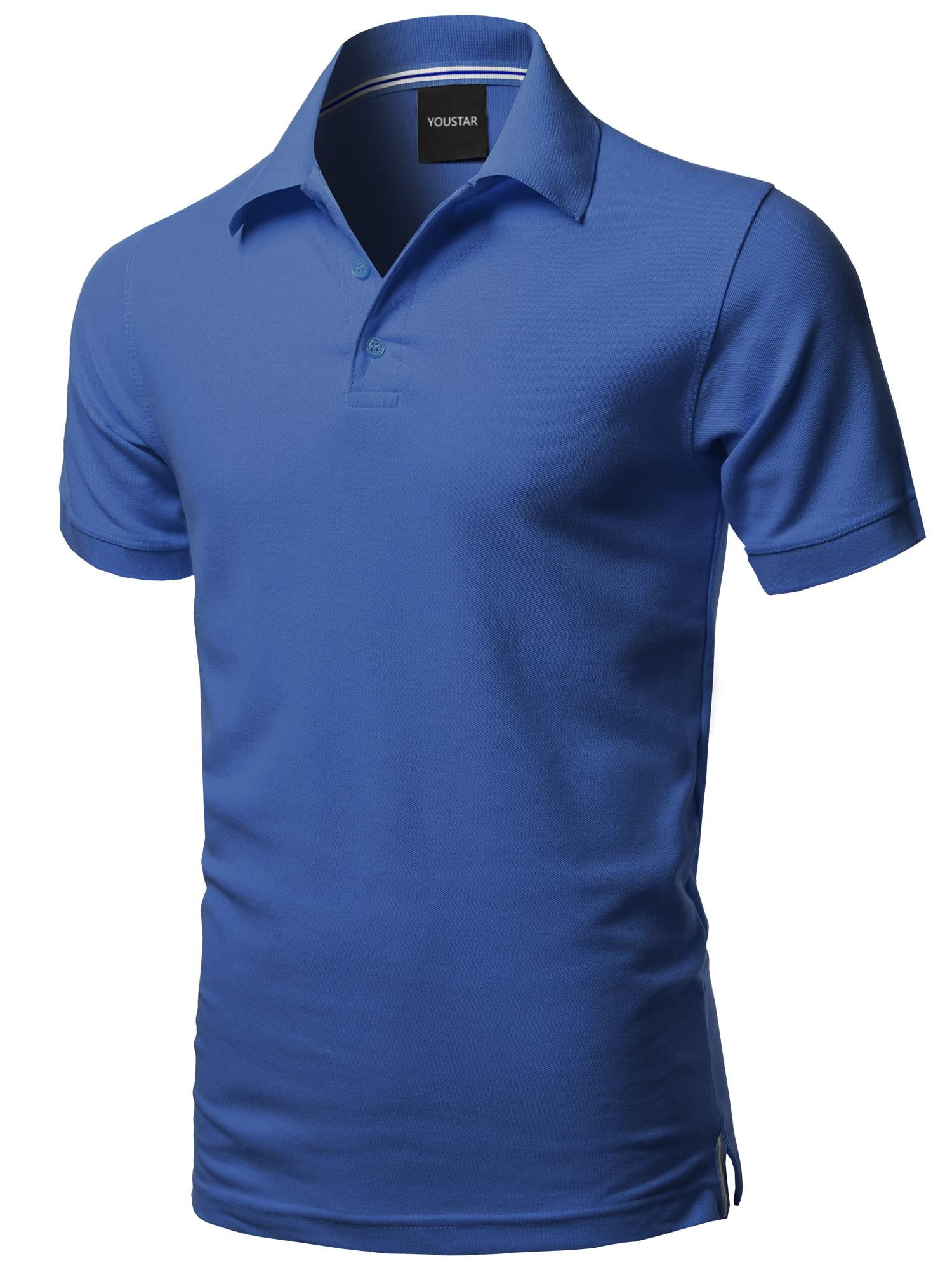 FashionOutfit Men's Solid Short Sleeves Basic Side Slit Polo Shirt ...