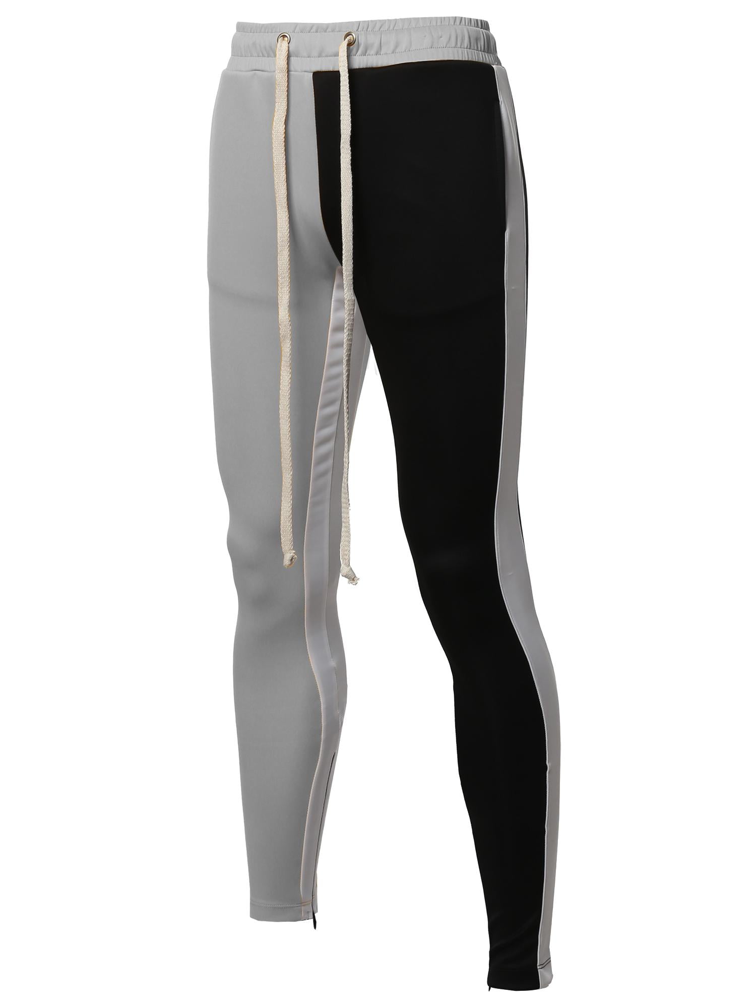 FashionOutfit Men's Two Color Blocked Drawstring Ankle Zipper Track ...