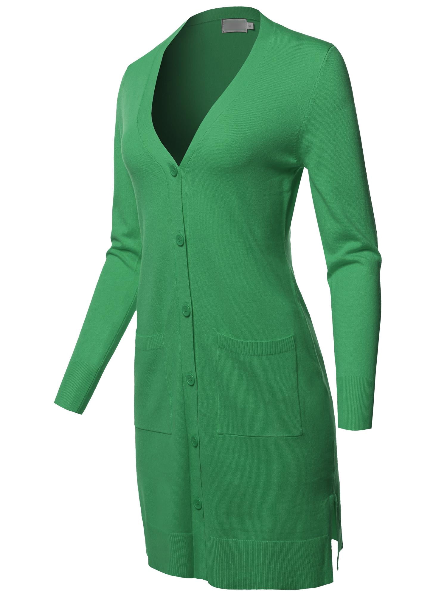 FashionOutfit Women's Casual Button Up Long-Line Sweater Viscose Knit ...