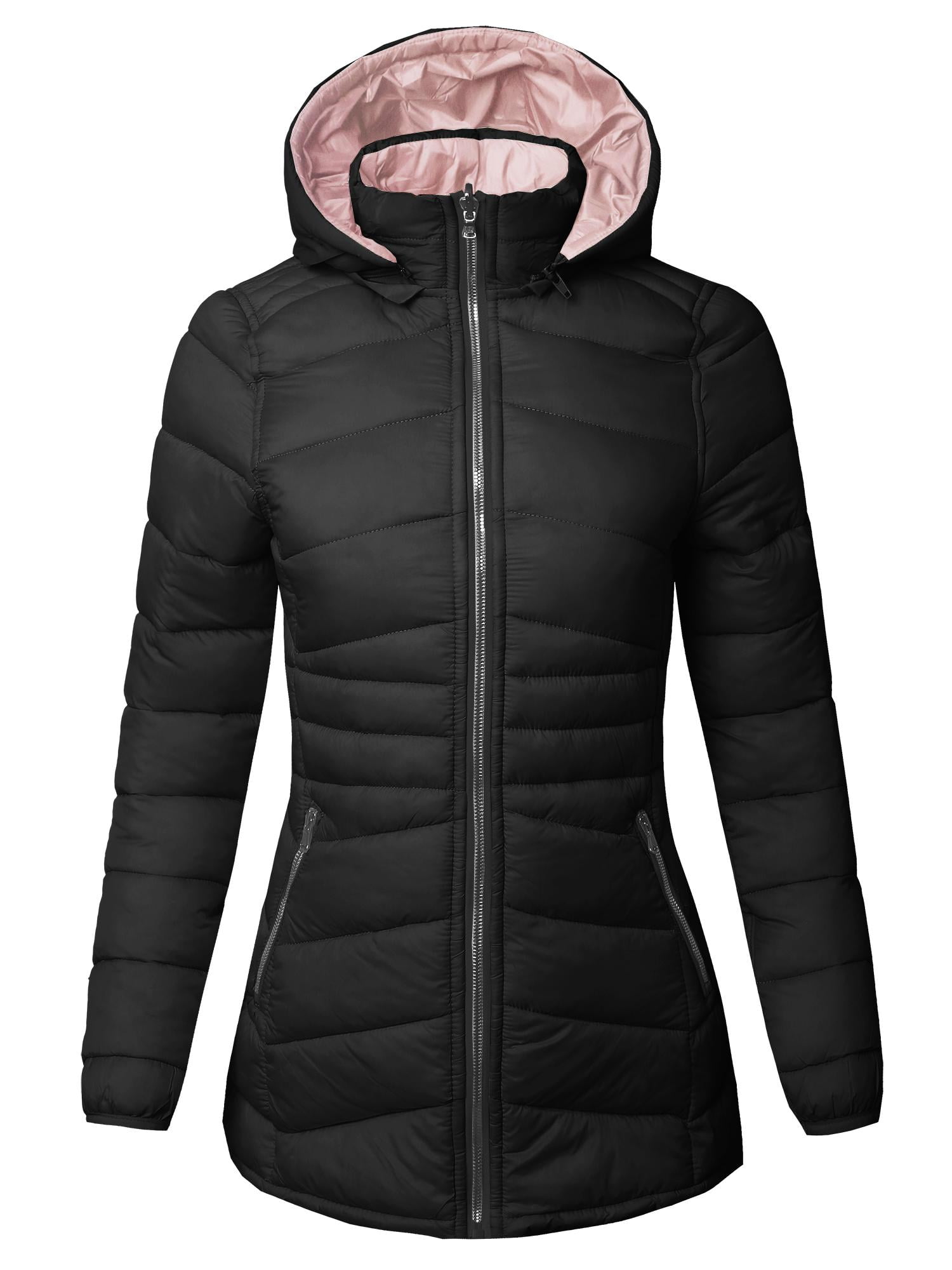 FashionOutfit Women's Casual Quilted Reversible Detachable Hoodie ...