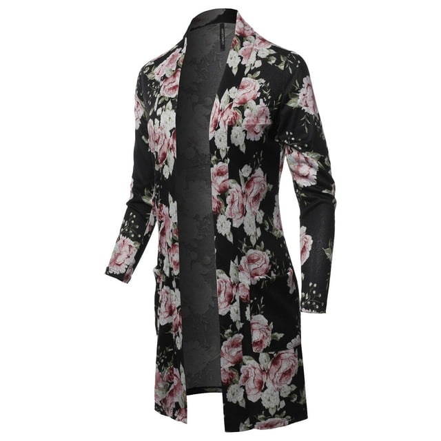 FashionOutfit Women's Casual Solid and Print Long Length Knit Cardigan ...