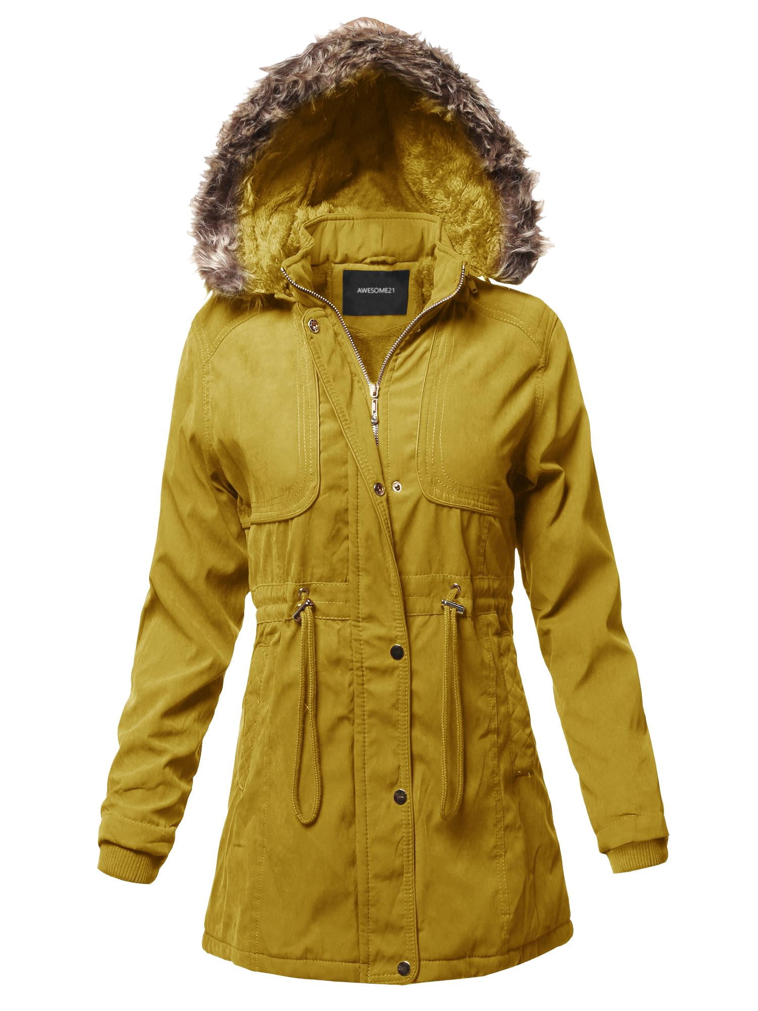 FashionOutfit Women's Casual Vintage Style Faux Fur Lining Long Jacket ...